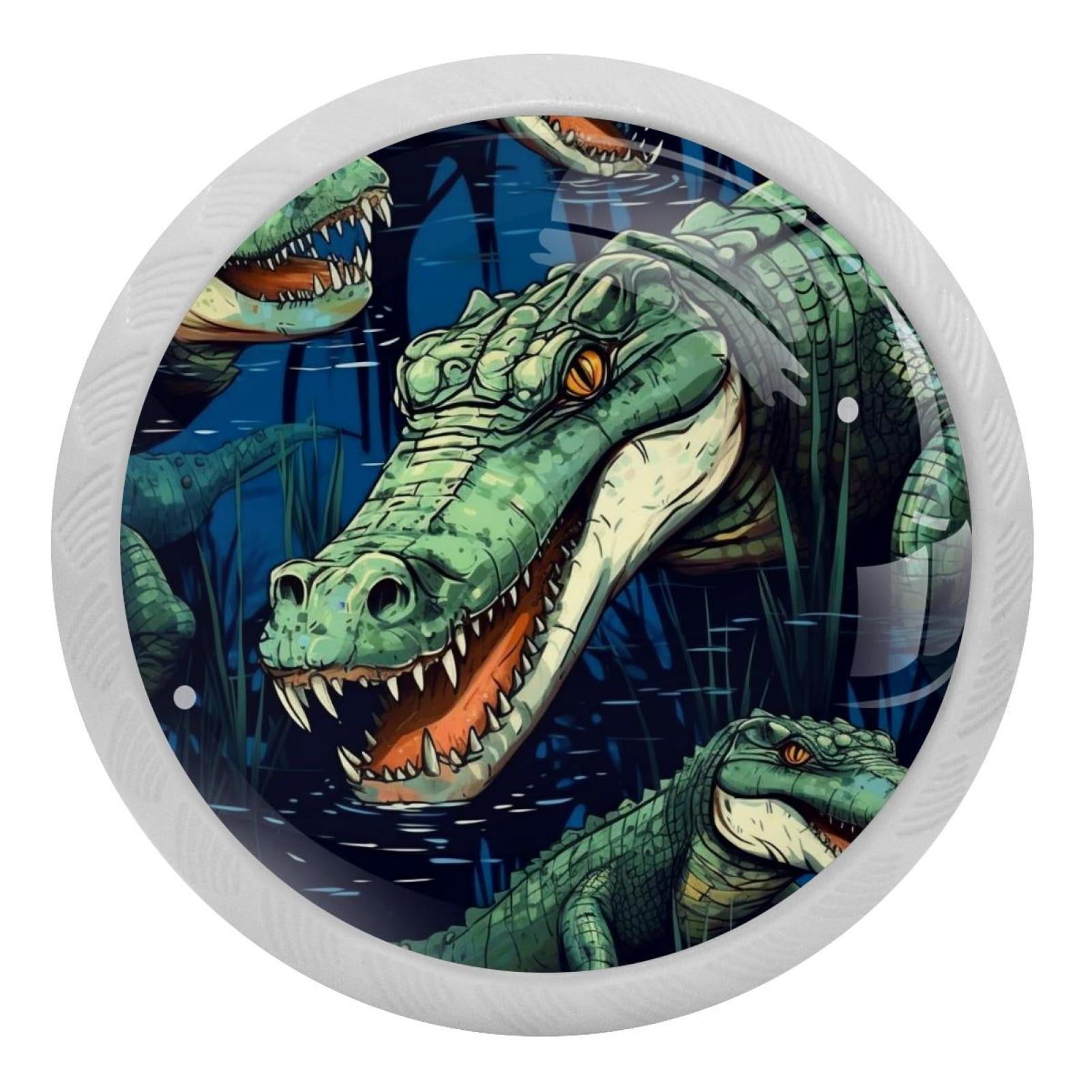 Crocodile Fluorescent Drawer Pulls with Screws - Round 4-Pack, Glow-in ...