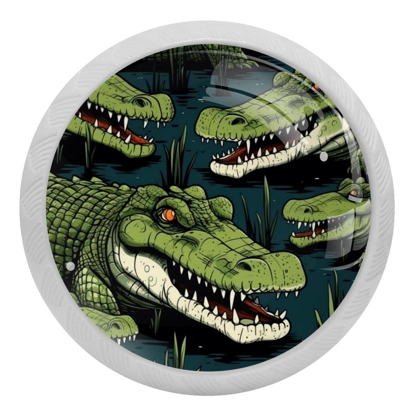 Crocodile Fluorescent Drawer Pulls with Screws - Round 4-Pack: Glow-in ...