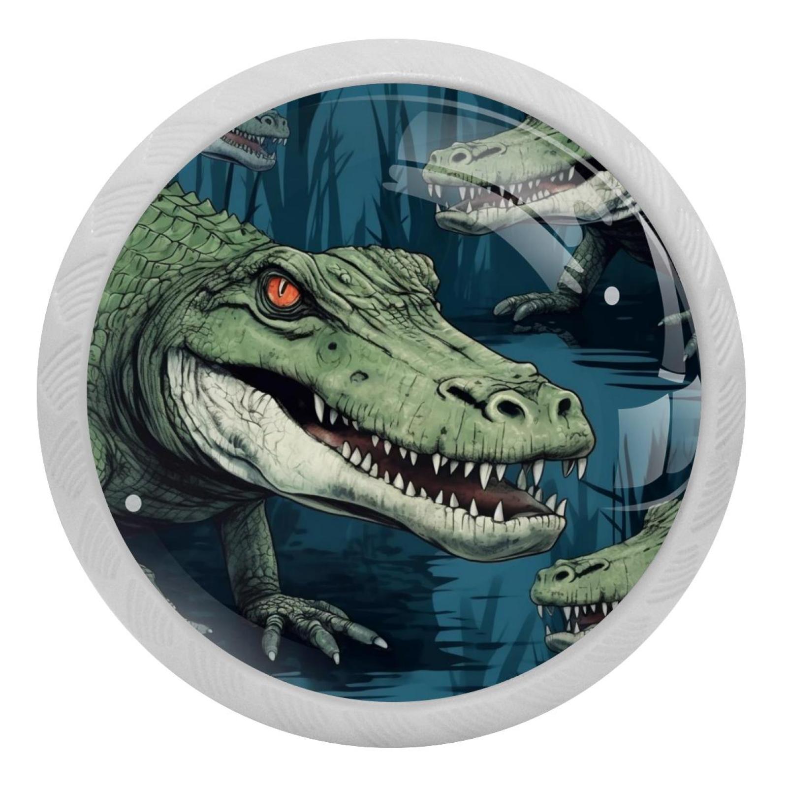 Crocodile Fluorescent Drawer Pulls with Screws: Round 4-Pack of Glow-in ...