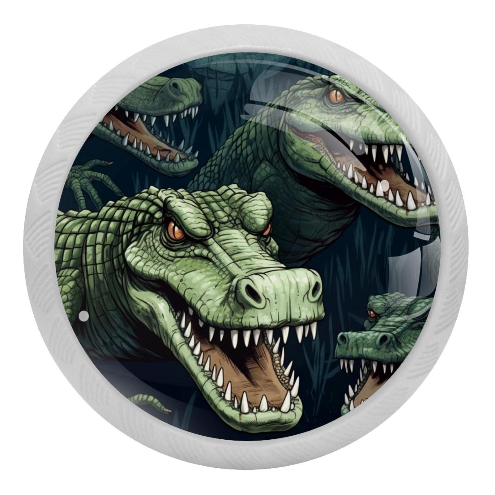 Crocodile Fluorescent Drawer Pulls with Screws: Round 4-Pack of Glow-in ...