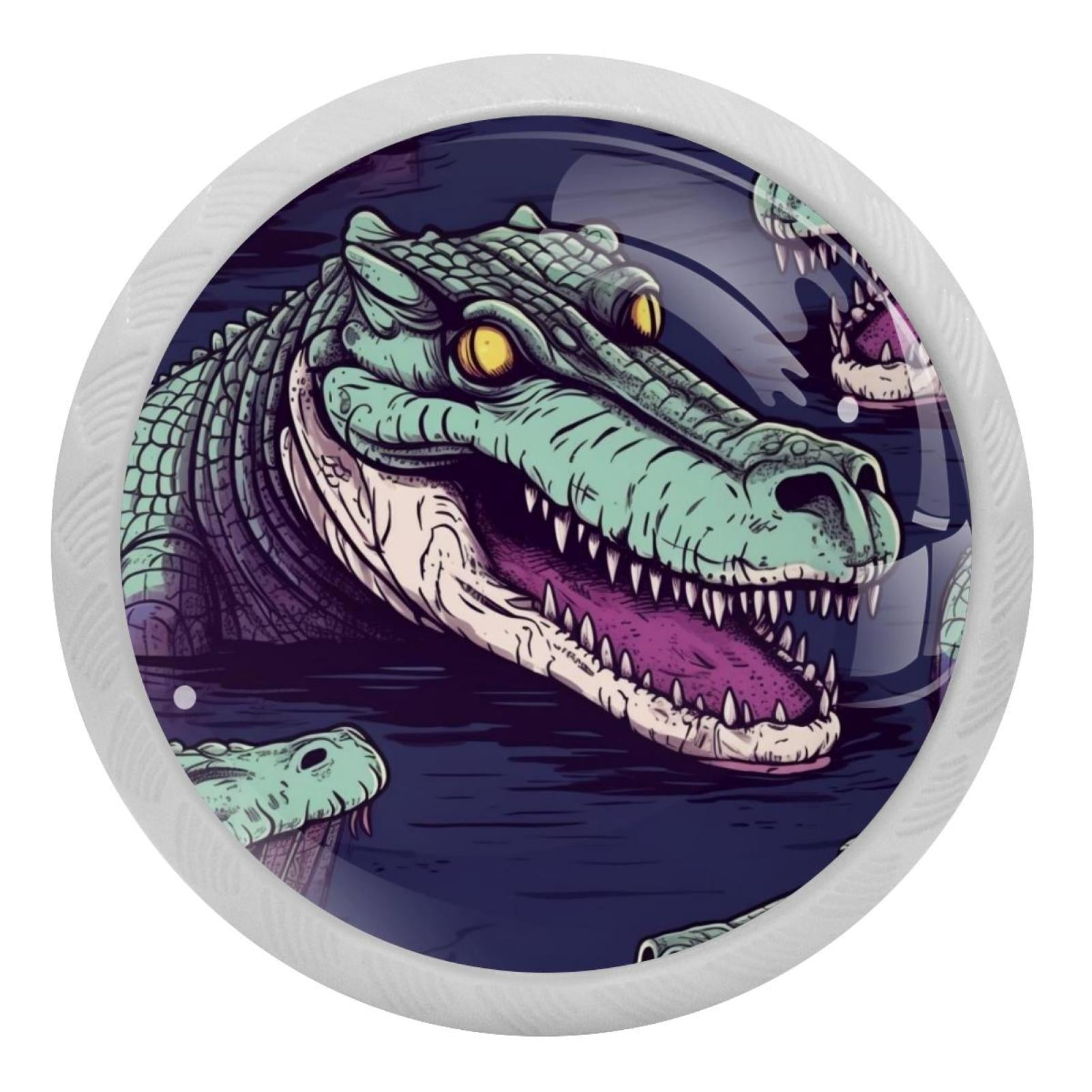 Crocodile Fluorescent Drawer Pulls with Screws: Round 4-Pack Glow-in ...