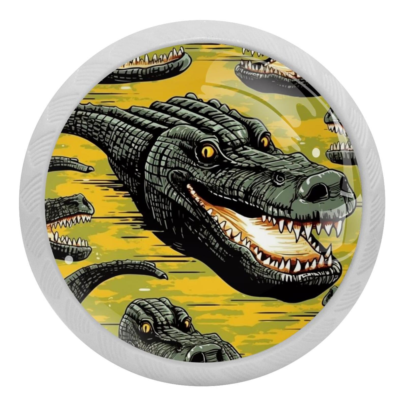 Crocodile Fluorescent Drawer Pulls with Screws: Round 4-Pack Glow-in ...
