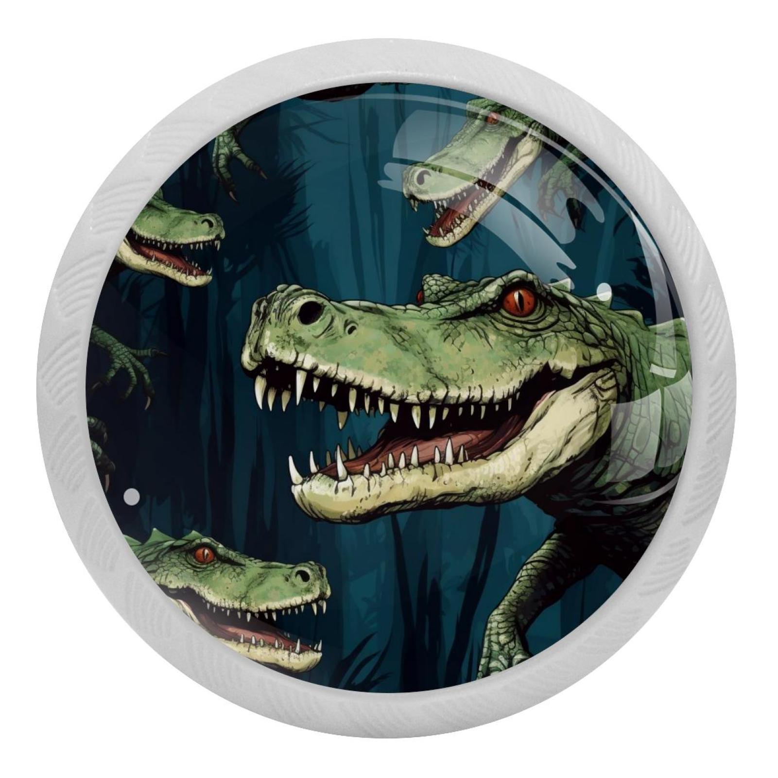 Crocodile Fluorescent Drawer Pulls with Screws: Round 4-Pack Glow-in ...
