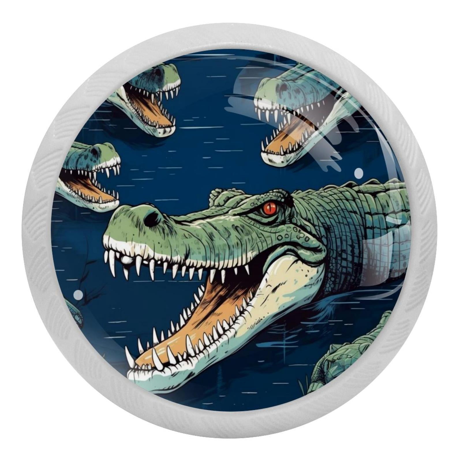 Crocodile Fluorescent Drawer Pulls with Screws: Round 4-Pack Glow-in ...