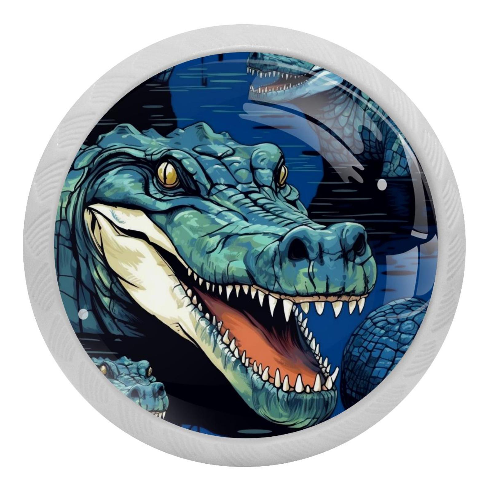 Crocodile Fluorescent Drawer Pulls with Screws: Round 4-Pack, Glow-in ...