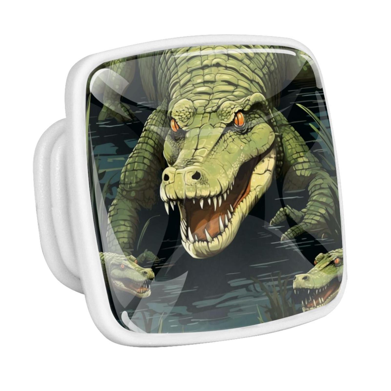 Crocodile Fluorescent Drawer Pulls with Screws Square 4-Pack Glow Dark Knobs for Cabinets ...