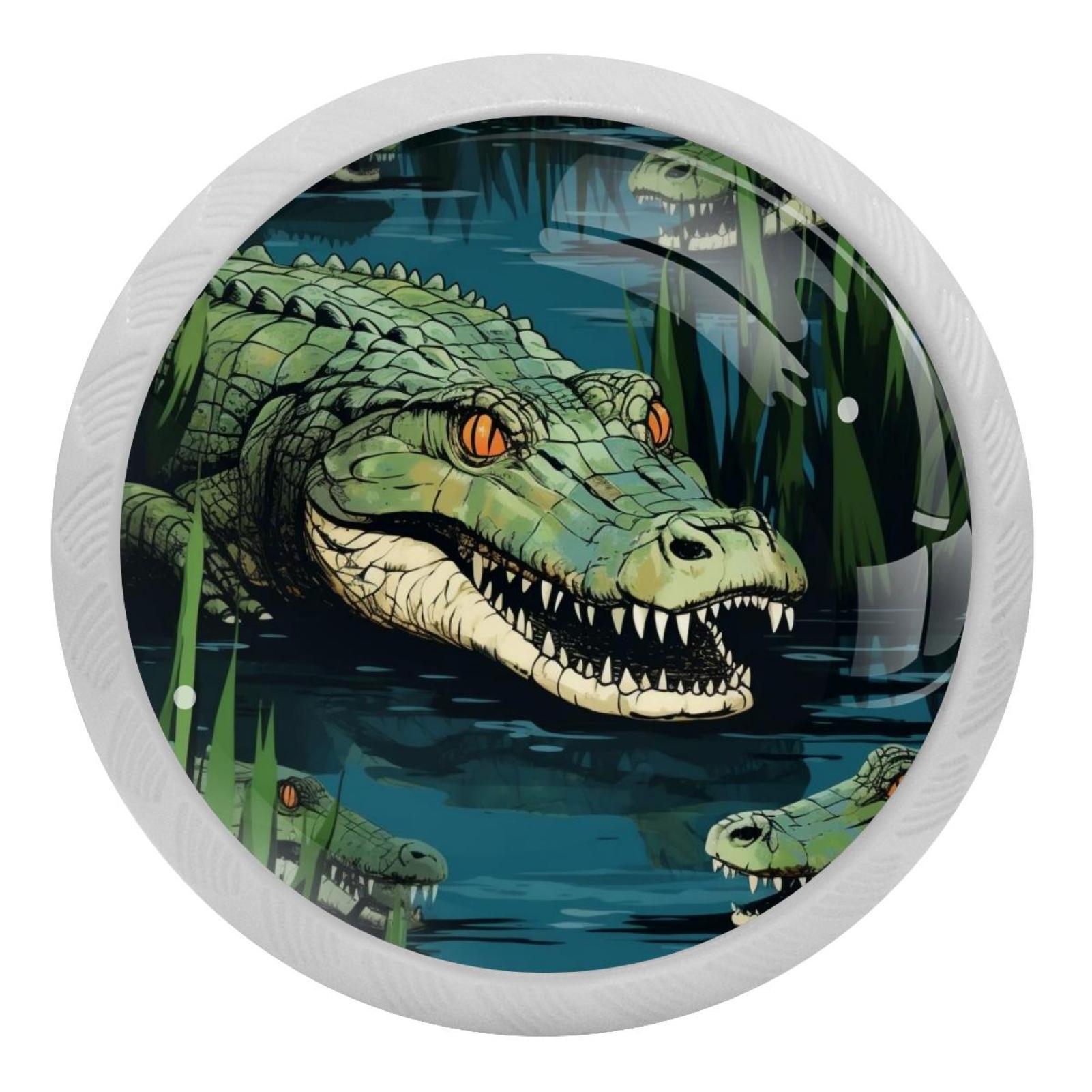 Crocodile Fluorescent Drawer Pulls with Screws, Round 4-Pack, Glow-in ...