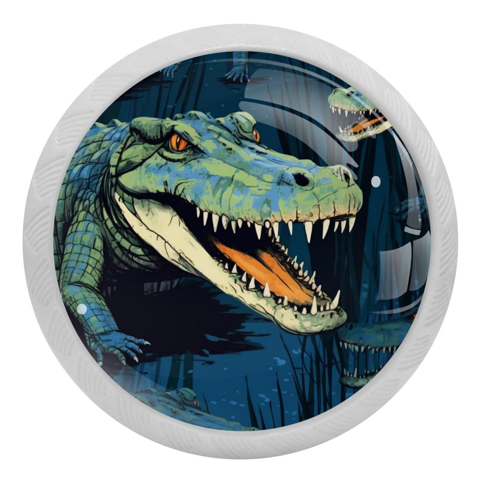 Crocodile Fluorescent Drawer Pulls with Screws: Round 4-Pack Glow-in ...