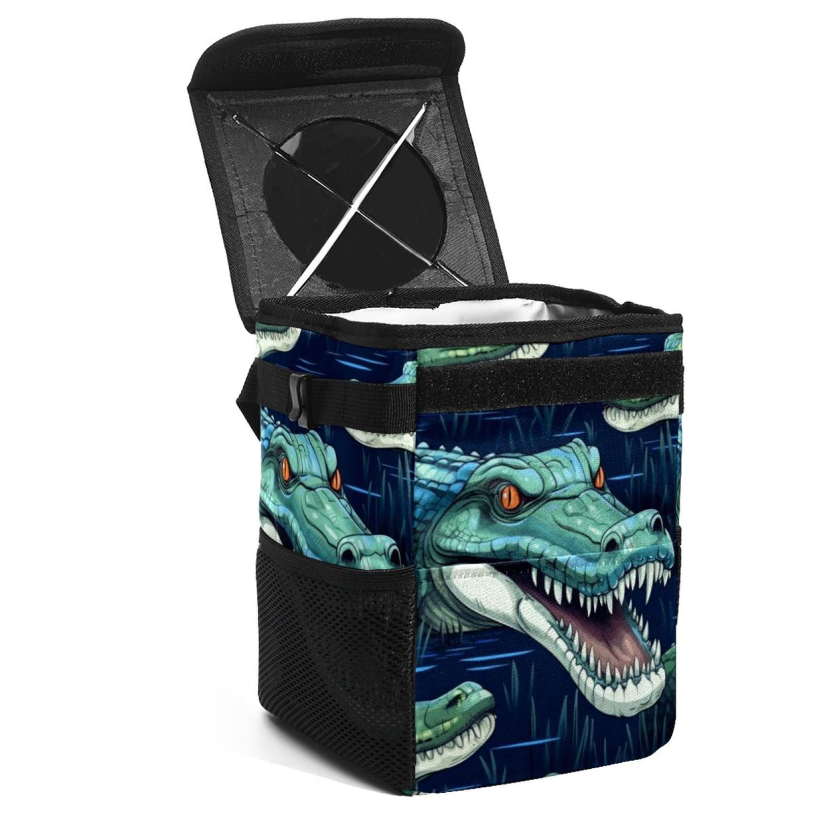 Crocodile Foldable Car Trash Can with Lid, Leak-Proof, and Hanging ...