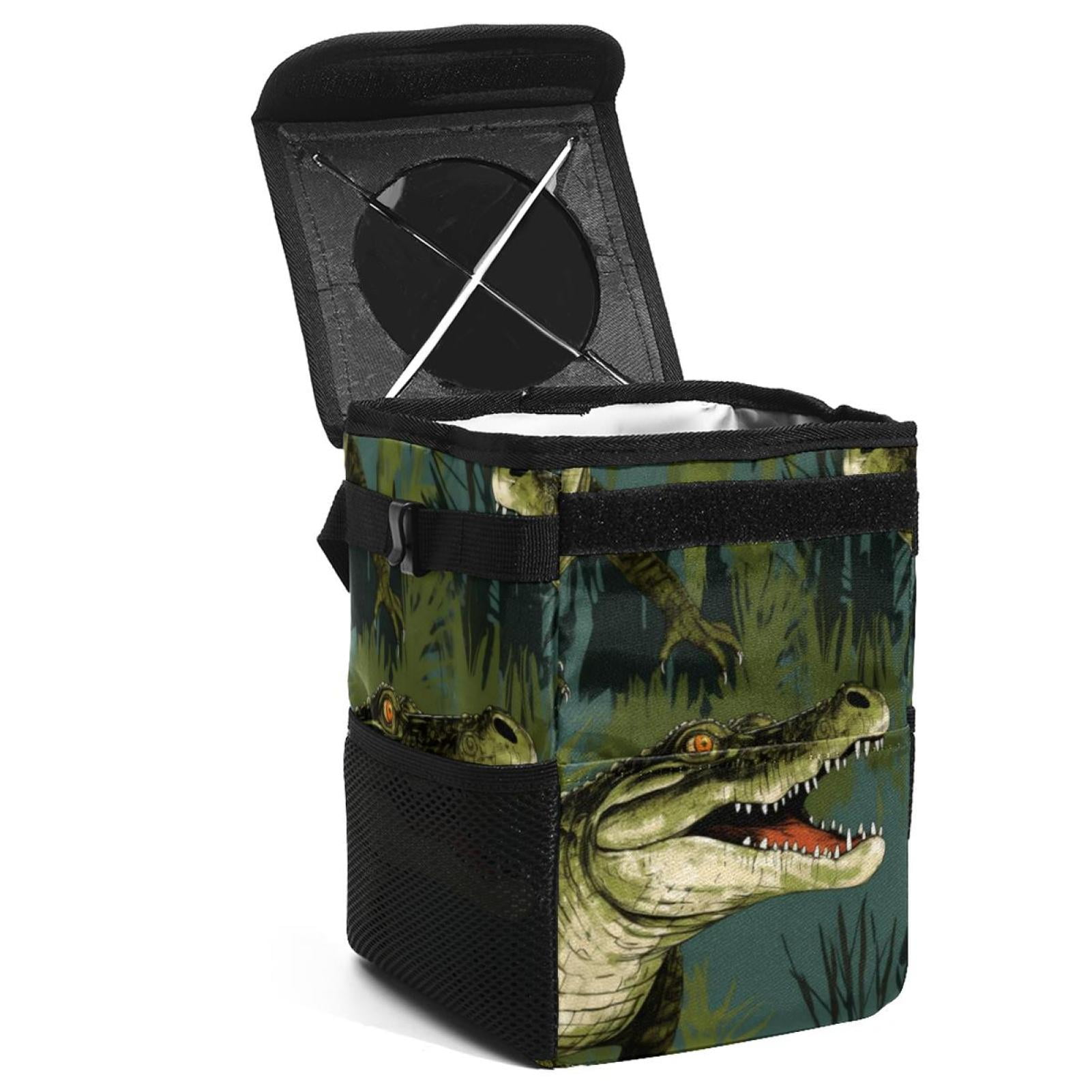 Crocodile Foldable Car Trash Can with Lid, Leak-Proof, and Hanging ...