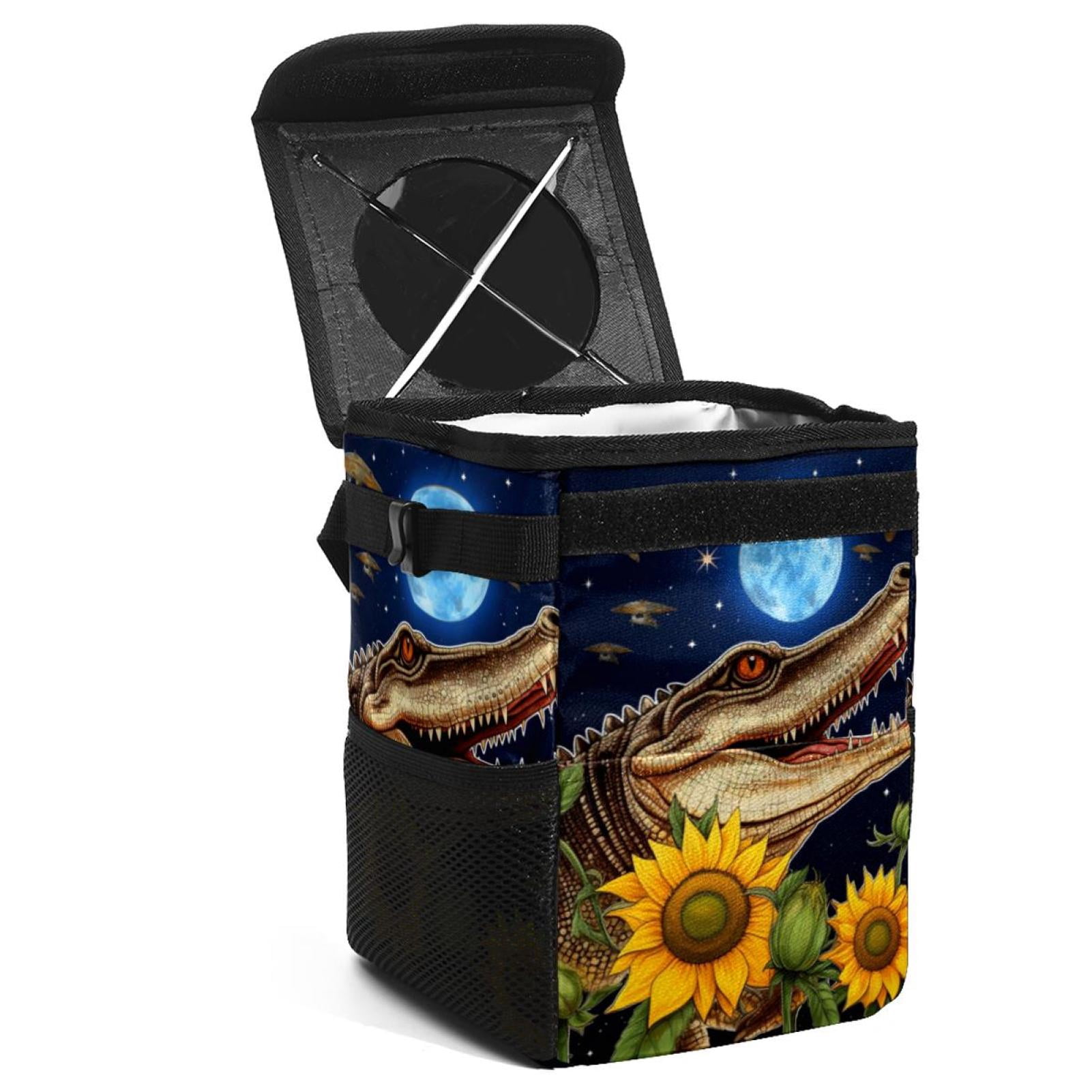Crocodile Foldable Car Trash Can with Lid, Leak-proof Hanging Storage ...