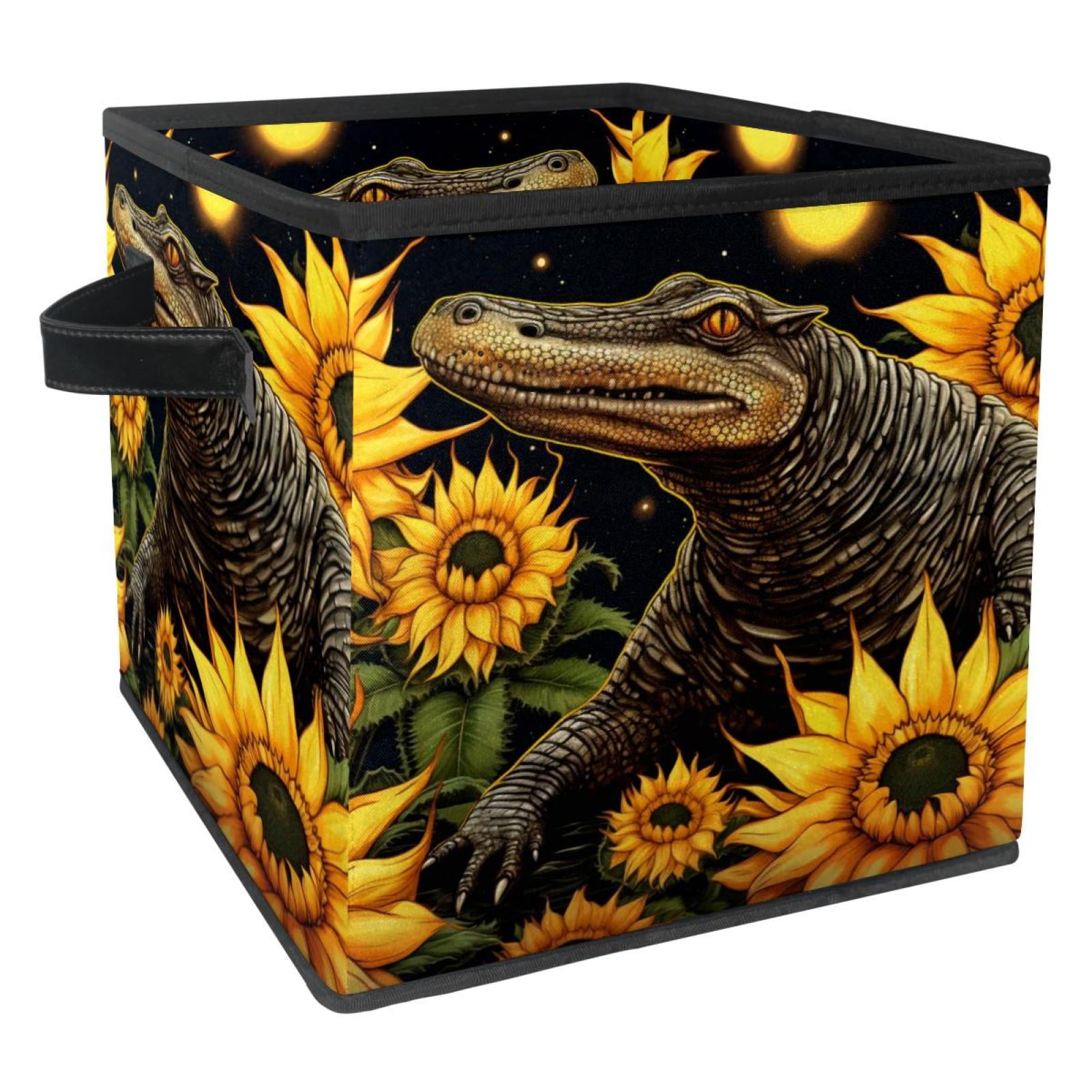 Crocodile Foldable Storage Basket Organizer Bins with Handle, 10.8"x10 ...