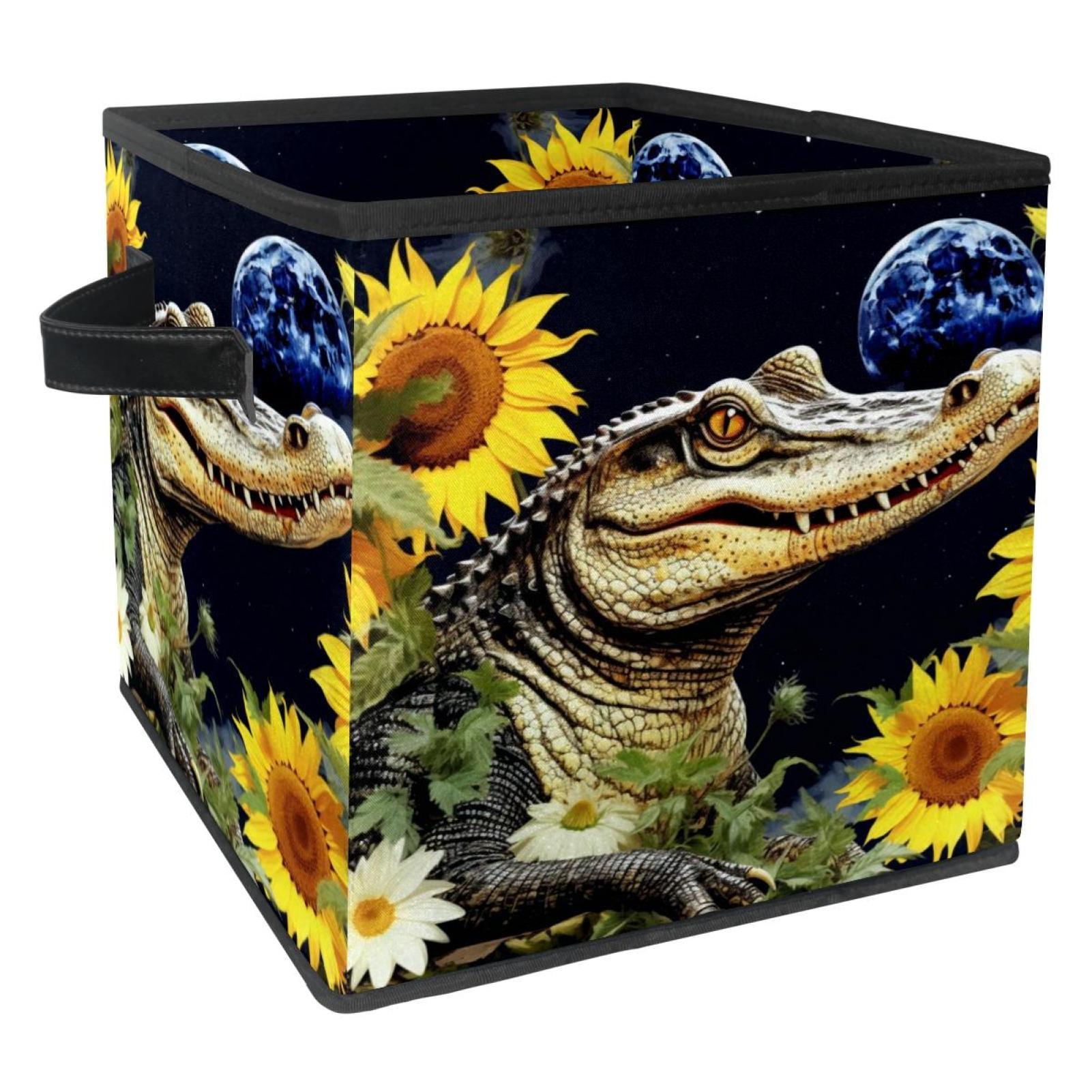 Crocodile Foldable Toy Box with Handle, 10.8"x10.5"x10.6", Large ...