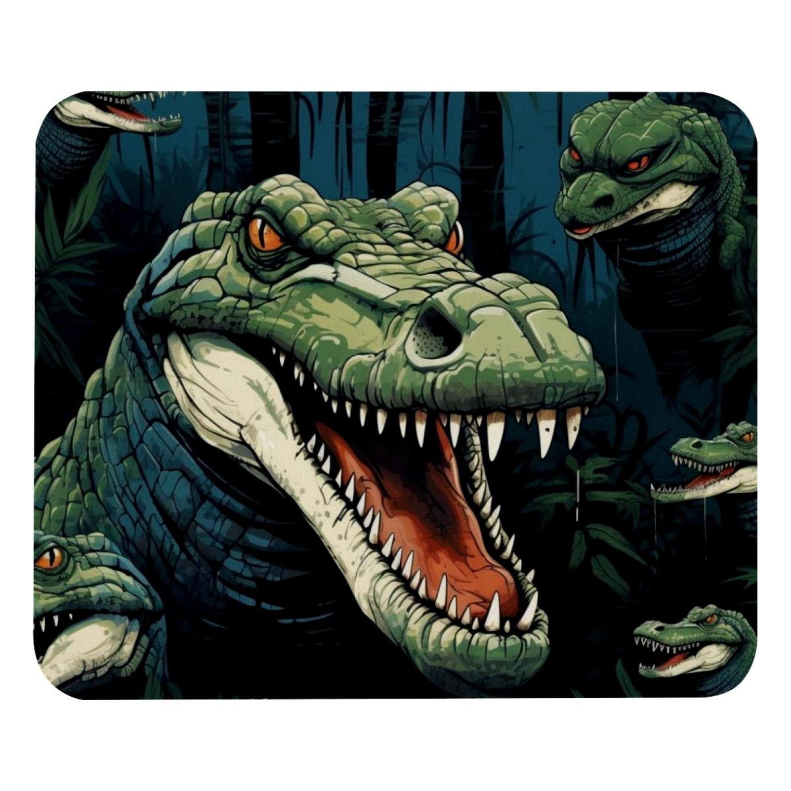 Crocodile Gaming Mouse Pad Desk Mat, Square 8.3x9.8 Inch Non-Slip ...