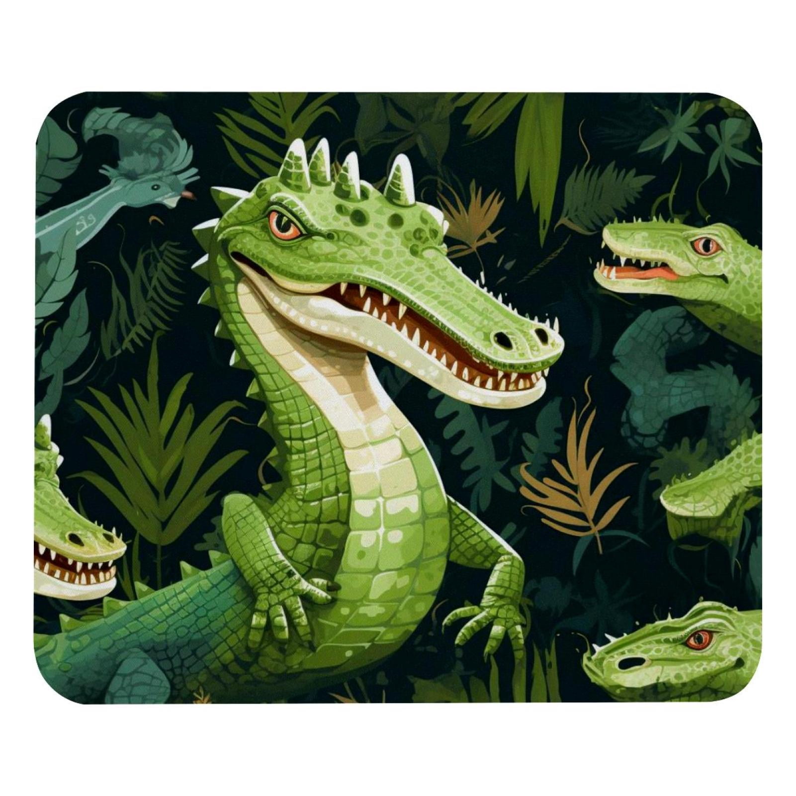 Crocodile Gaming Mouse Pad Desk Mat, Square 8.3x9.8 Inch Non-Slip ...