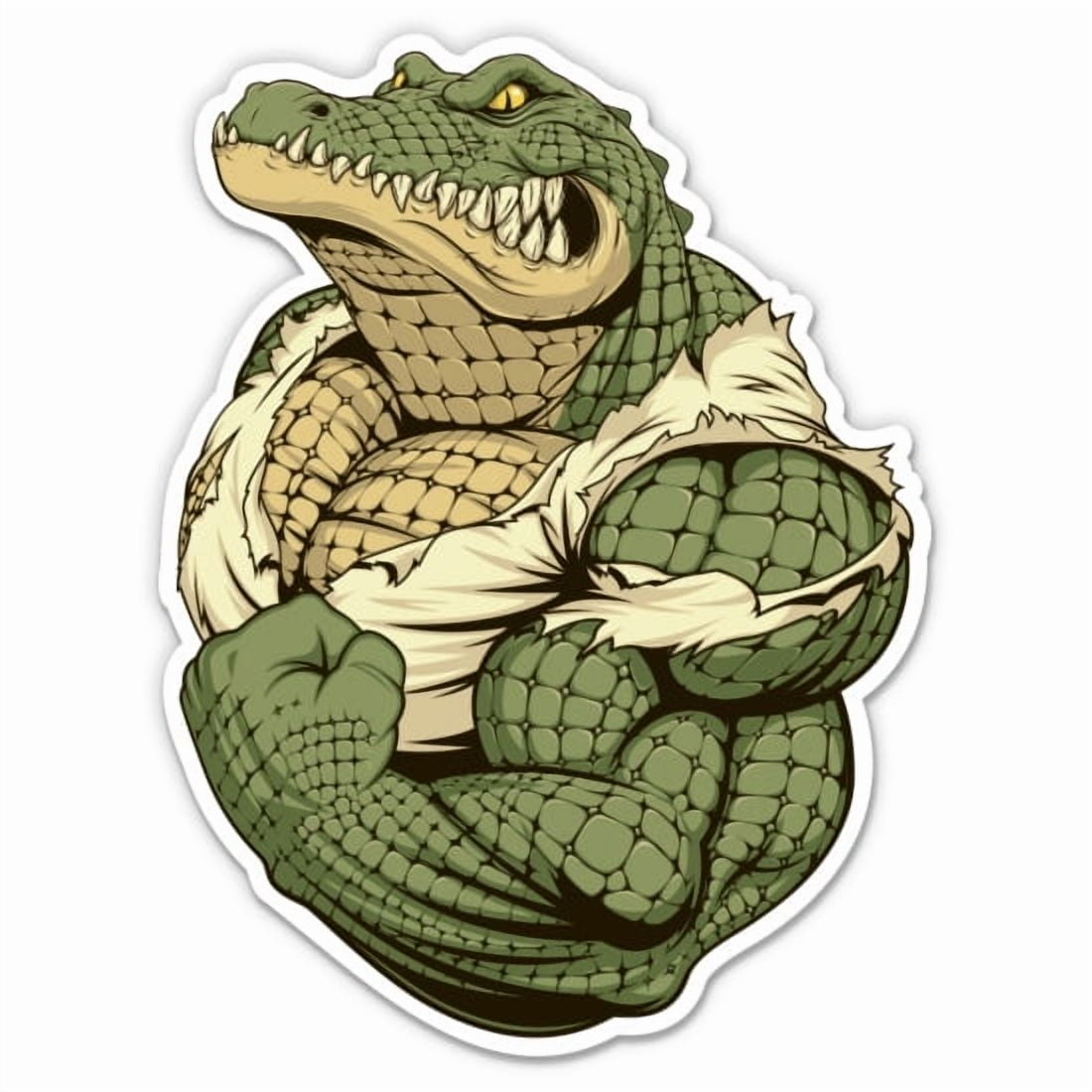 Crocodile Gator Strong Fit - 5" Vinyl Sticker - For Car Laptop I-Pad ...
