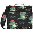 Crocodile Glasses Pattern 3 Ring Binder Bag Zipper Binder Organizer ...