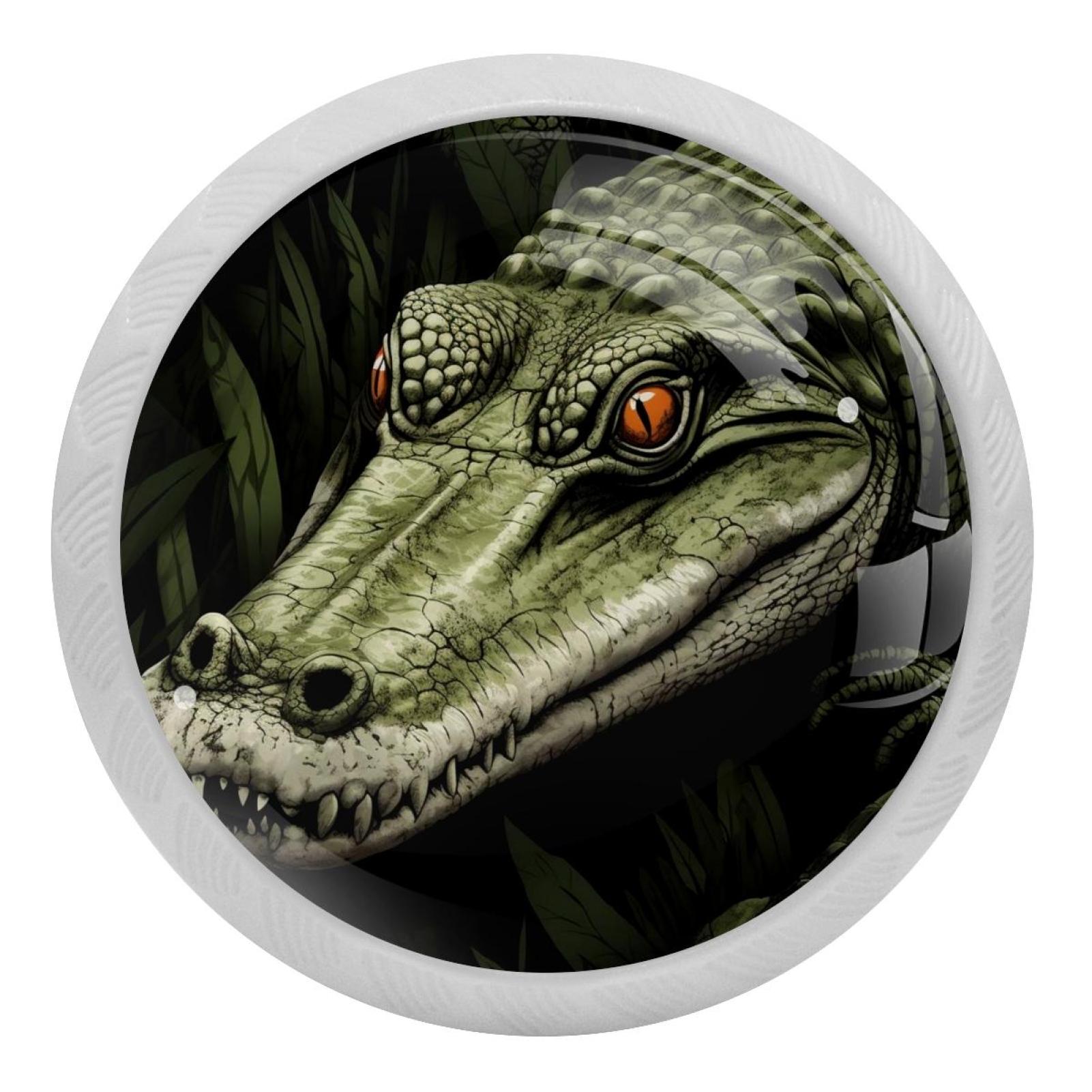Crocodile Glow-in-the-Dark Fluorescent Drawer Pulls 4-Pack with Screws ...
