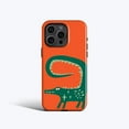 Crocodile Green Orange Animal Print Artwork iPhone Case 17 16 15 14 13 ...