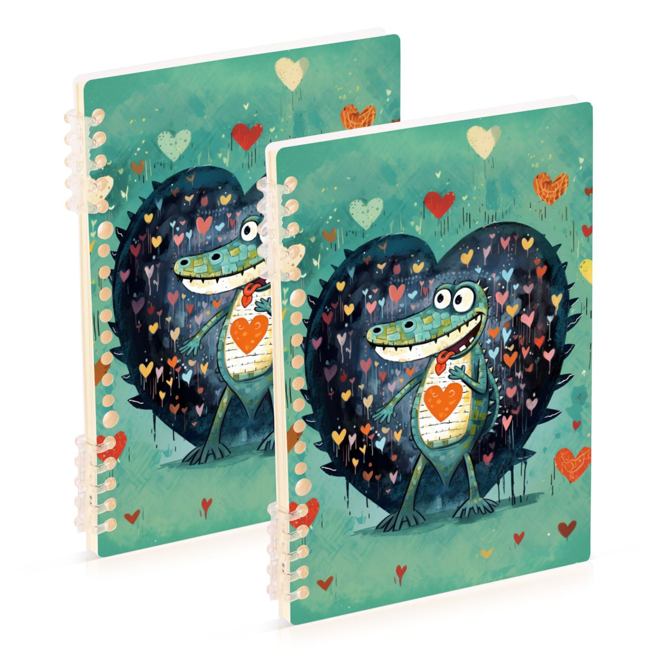 Crocodile Hearts Green Ring Binder Notebook Journey Note Diary College ...