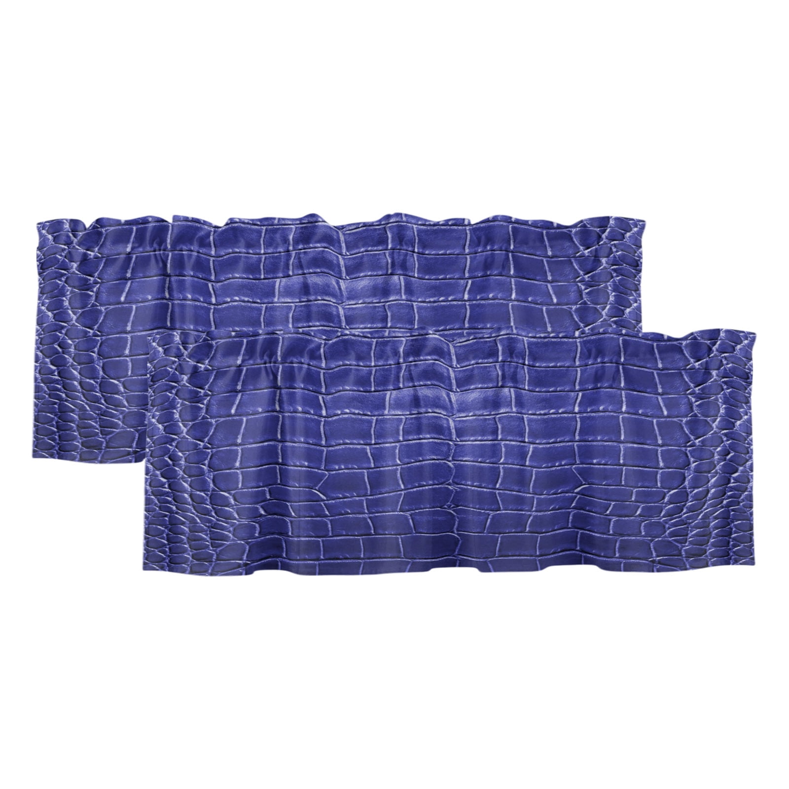 Crocodile Leather Texture 2 Panels Kitchen Valance, Luxury Navy Blue ...