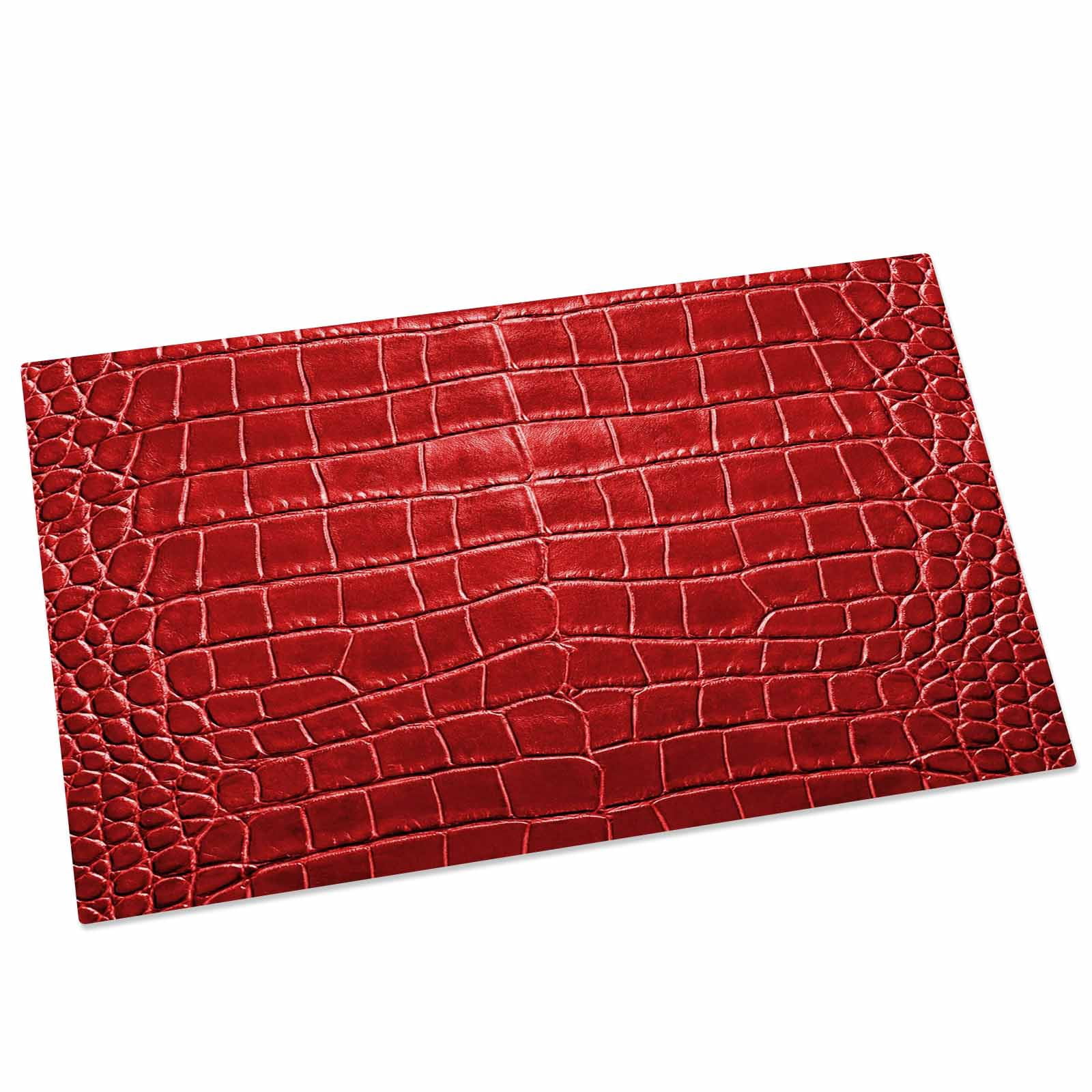 Crocodile Leather Texture Door Mat 18x30 Inch Luxury Red Entryway Rug ...