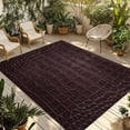Crocodile Leather Texture Outdoor Rug, Luxury Brown Non-Slip Area Rugs ...