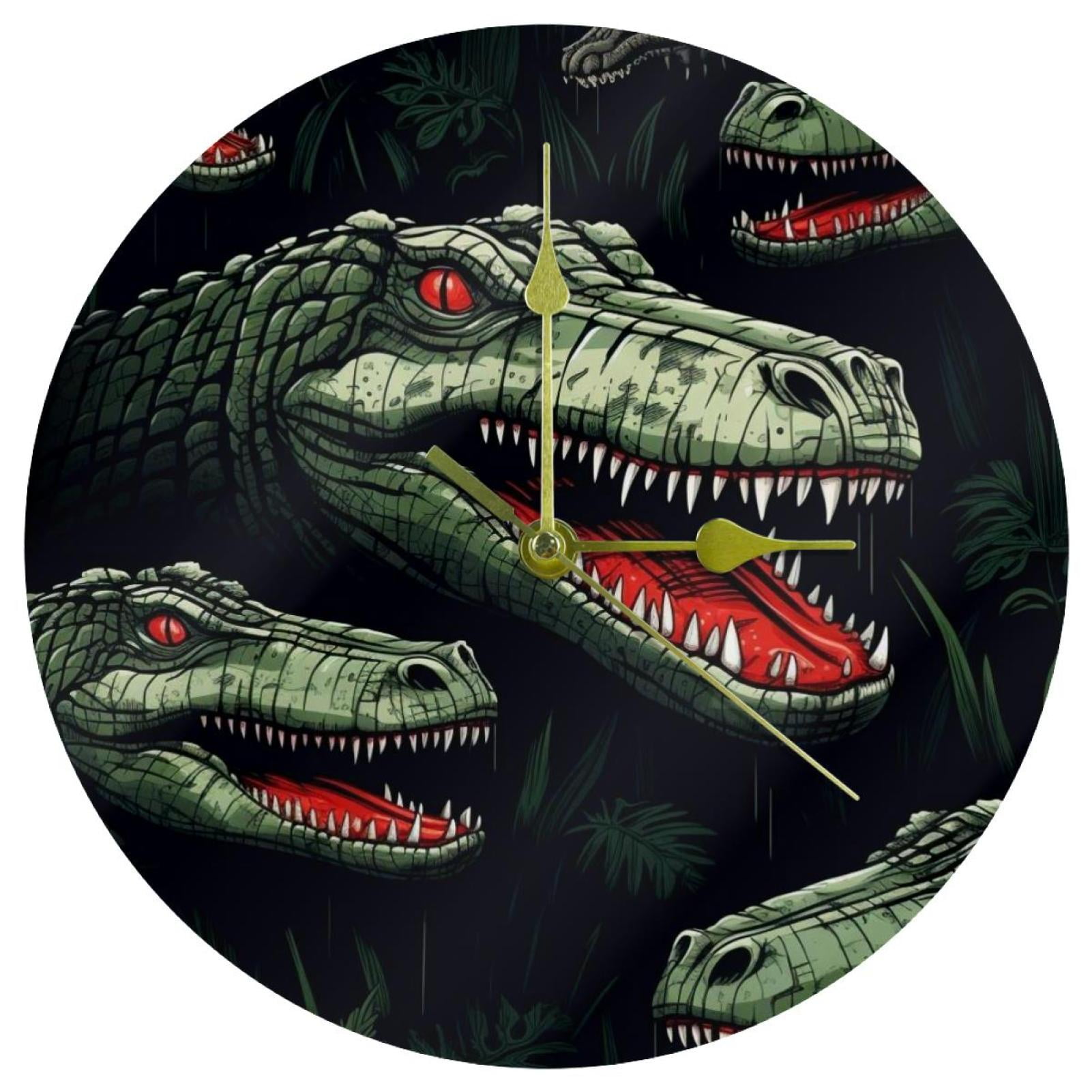 Crocodile Modern Acrylic Wall Clock - Stylish & Durable Circular ...