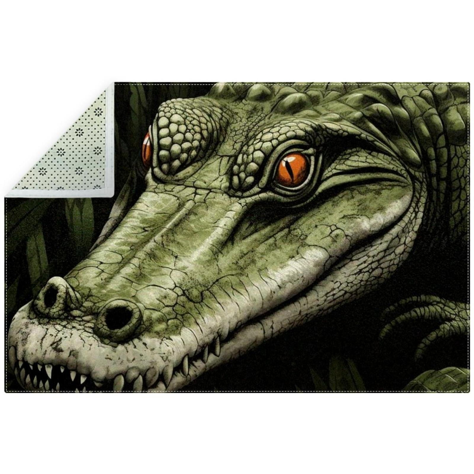 Crocodile Office Mat with Right-Angle Design - Polyester Floor Mat for ...