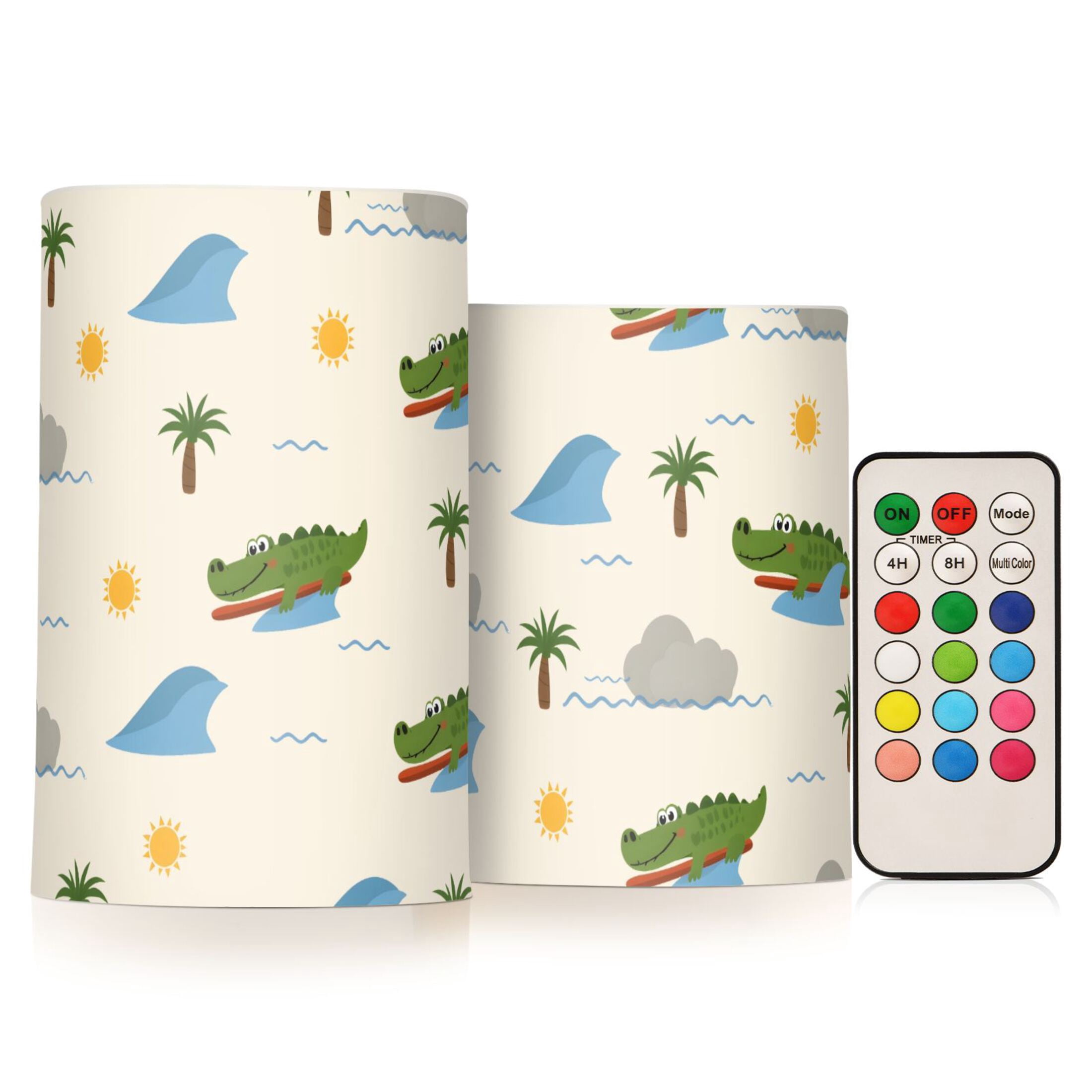 Crocodile Palm Tree Flickering Flameless Candles Battery Operated with ...