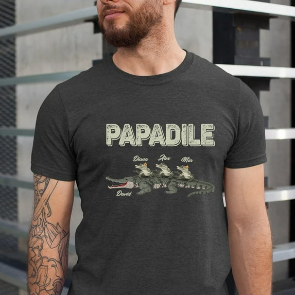 Crocodile Papa Dad Shirt, PaPadile Father Crocodile Shirt, Best ...