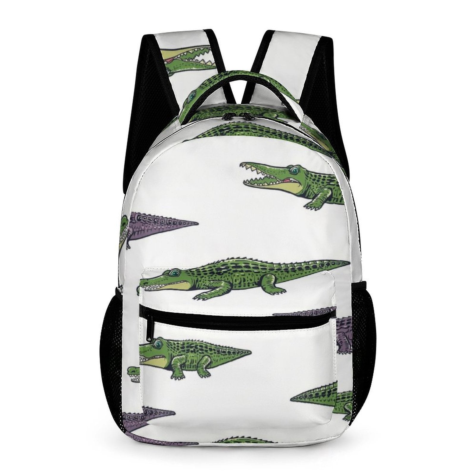 Crocodile Pattern Repeat Travel Canvas Laptop Backpack For Women Men ...