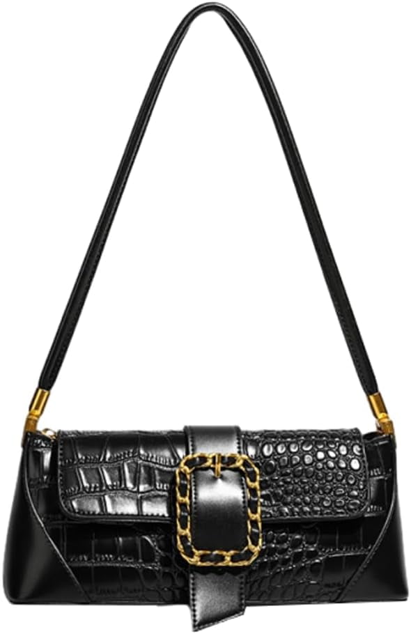 Crocodile-Pattern Shoulder Bag - Underarm Purse, Stylish & Versatile ...
