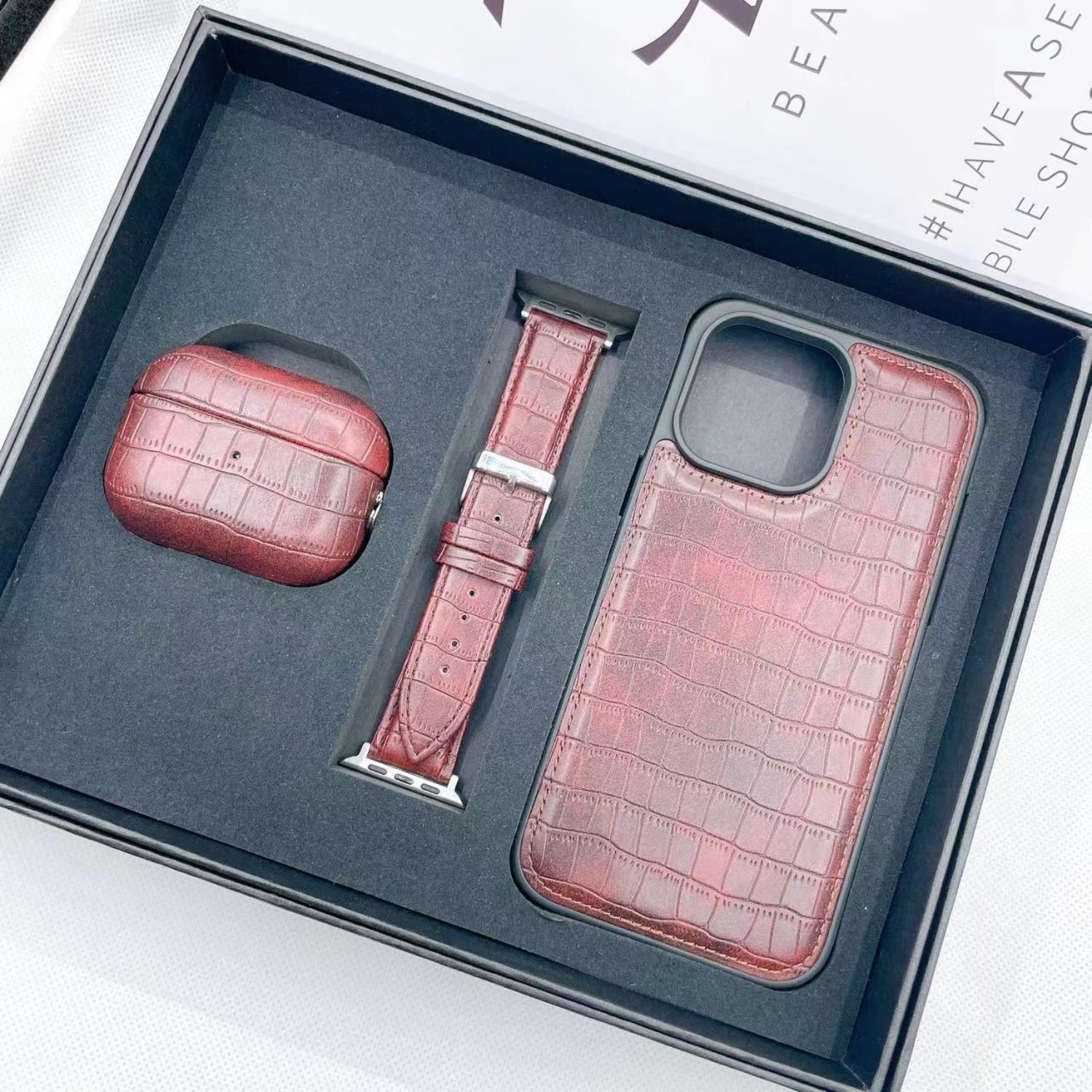 Crocodile Pattern Wristband Set for AirPods Pro 3, Includes Full ...