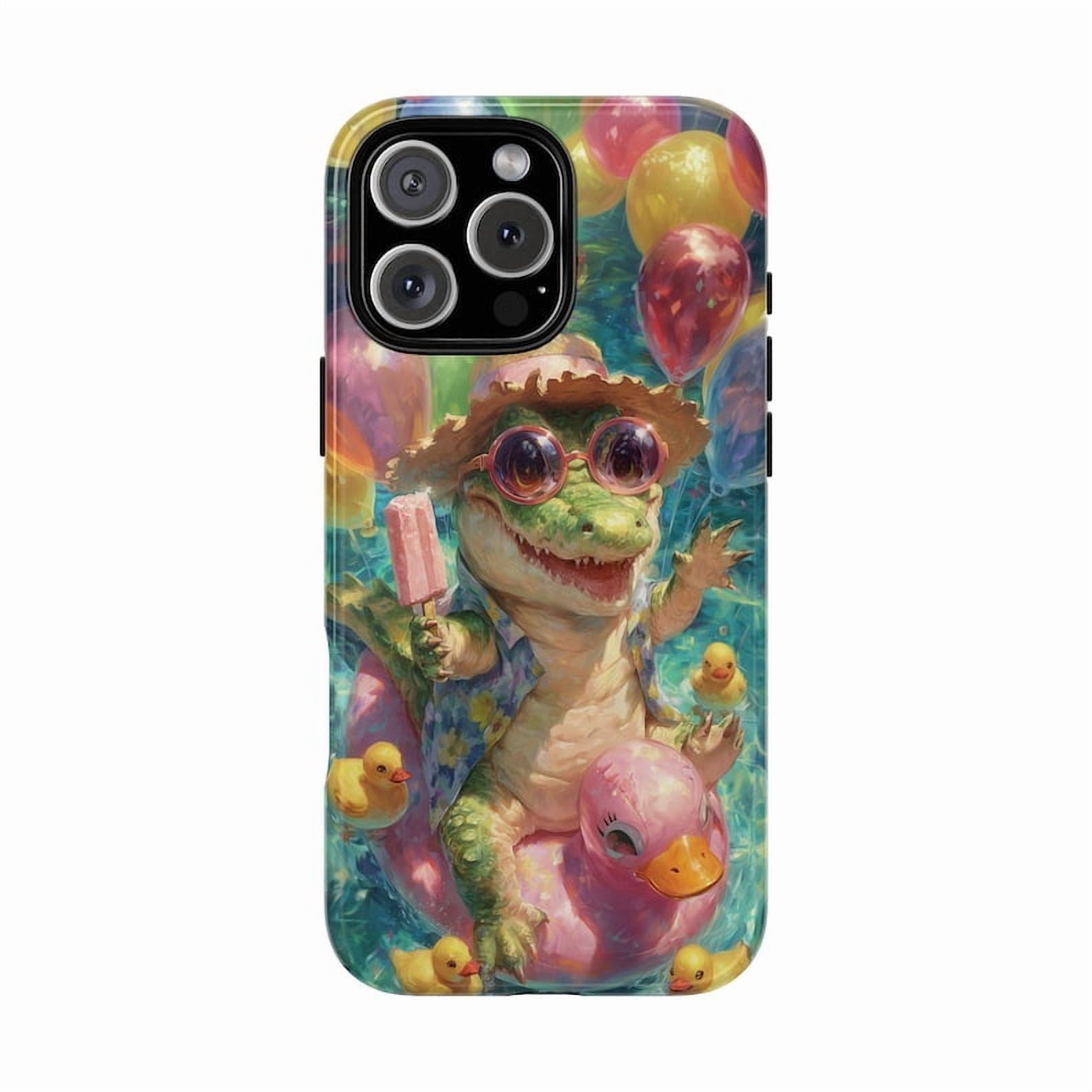 Crocodile Pool Party Alligator Summer Balloon Fun Case with iPhone 17 ...