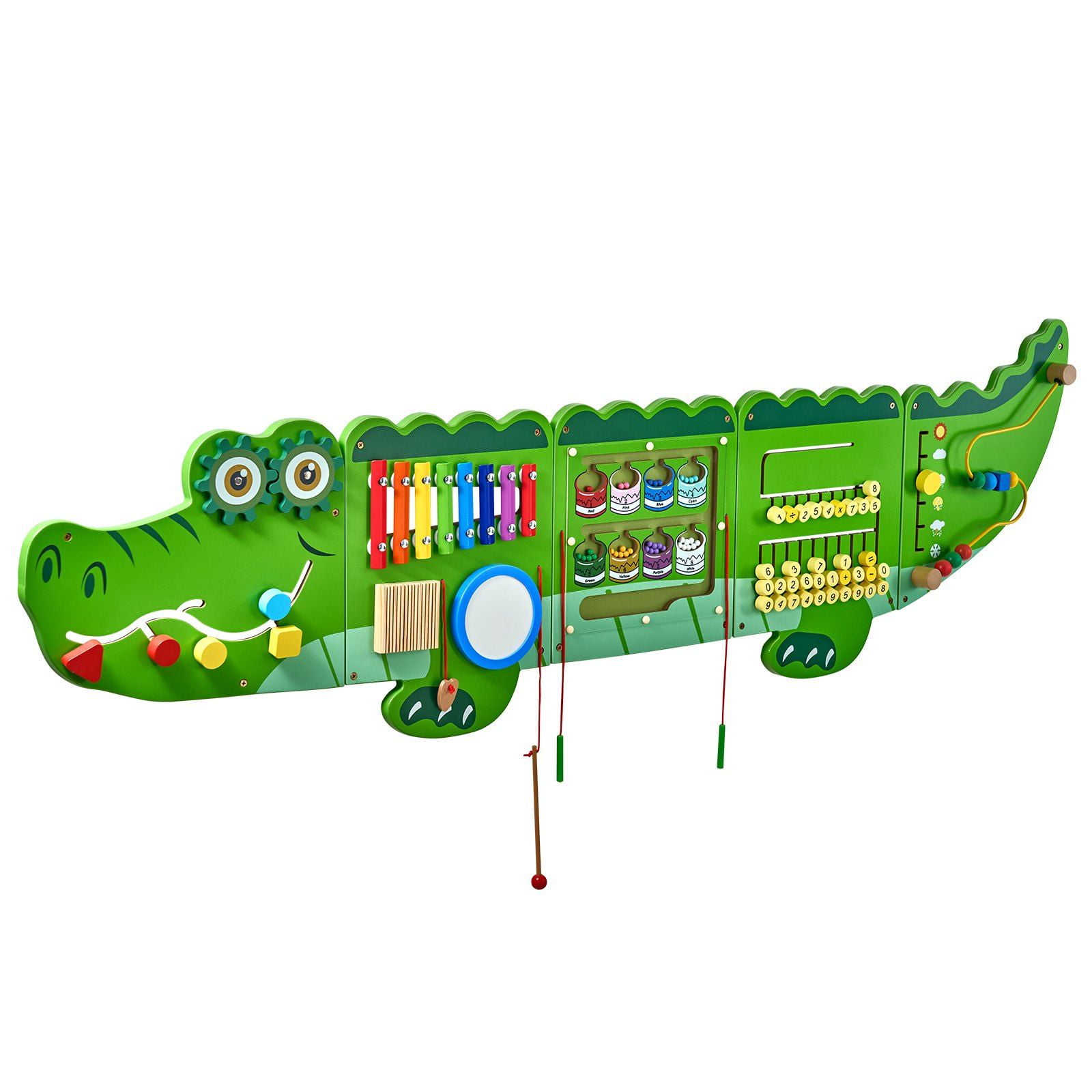 Crocodile Sensory Wall Panel - 9 Activity Busy Board for Toddlers, Fine ...