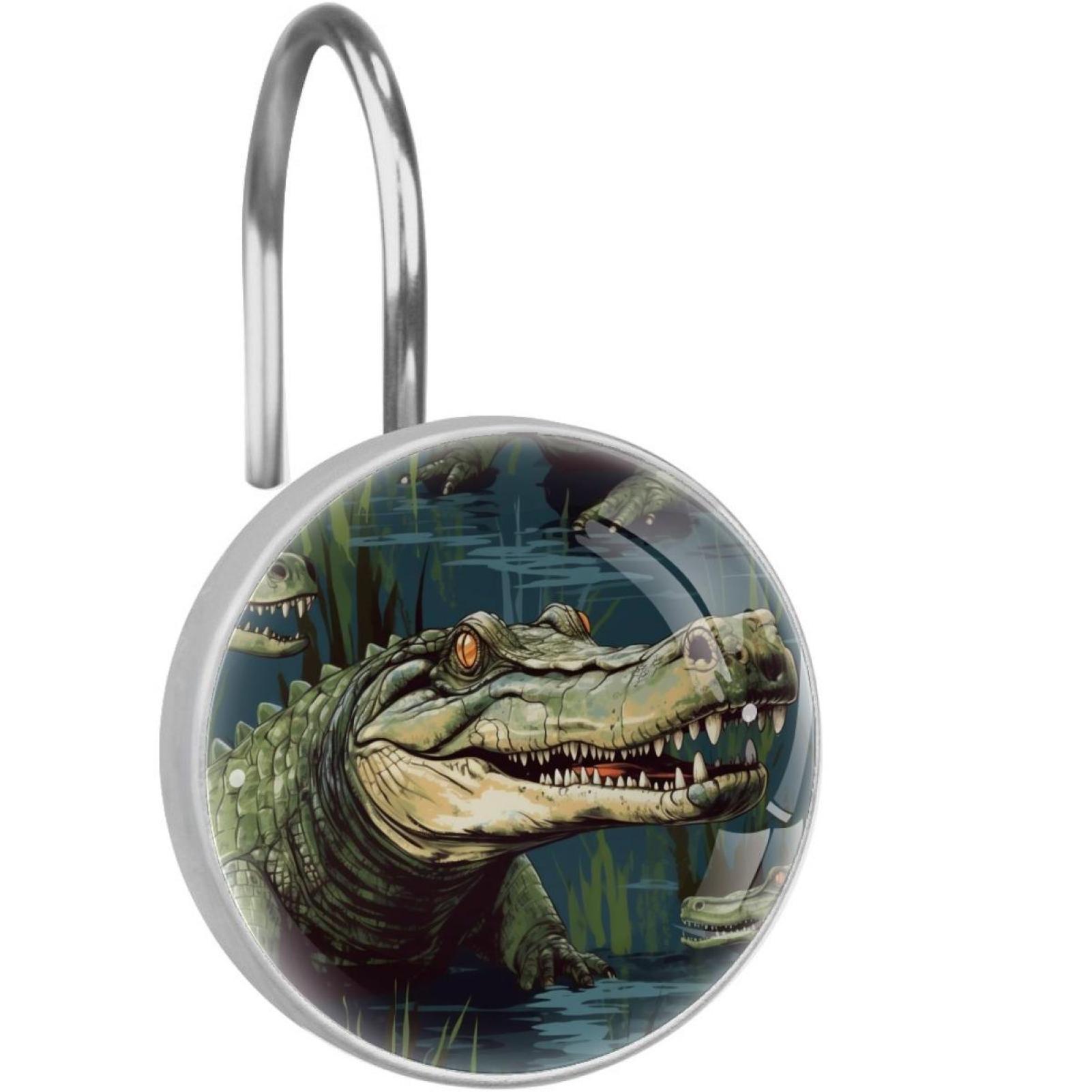 Crocodile Shower Curtain Hooks （Set of 12） for Home Hotel Shower Rods ...
