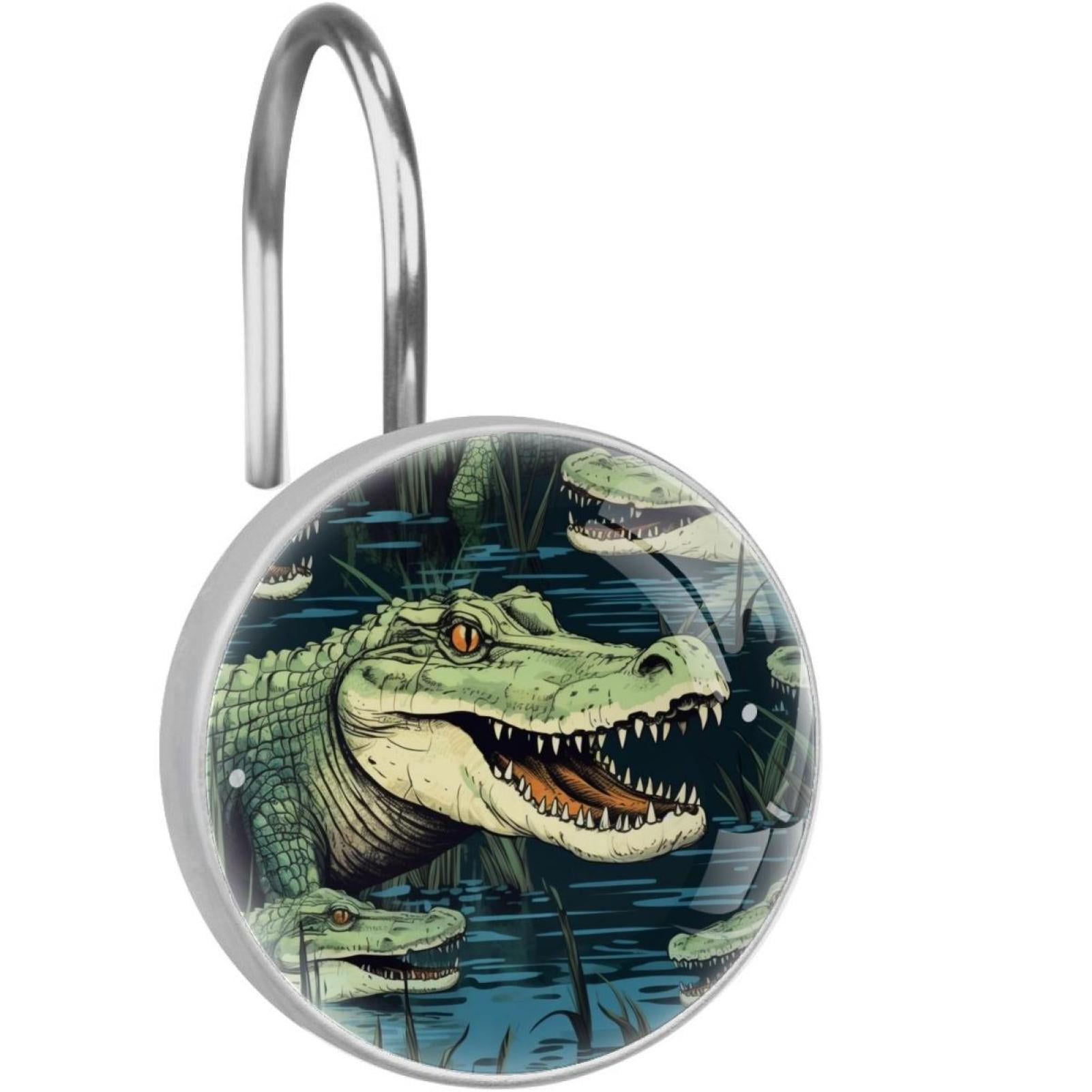 Crocodile Shower Curtain Hooks （Set of 12） for Home Hotel Shower Rods ...