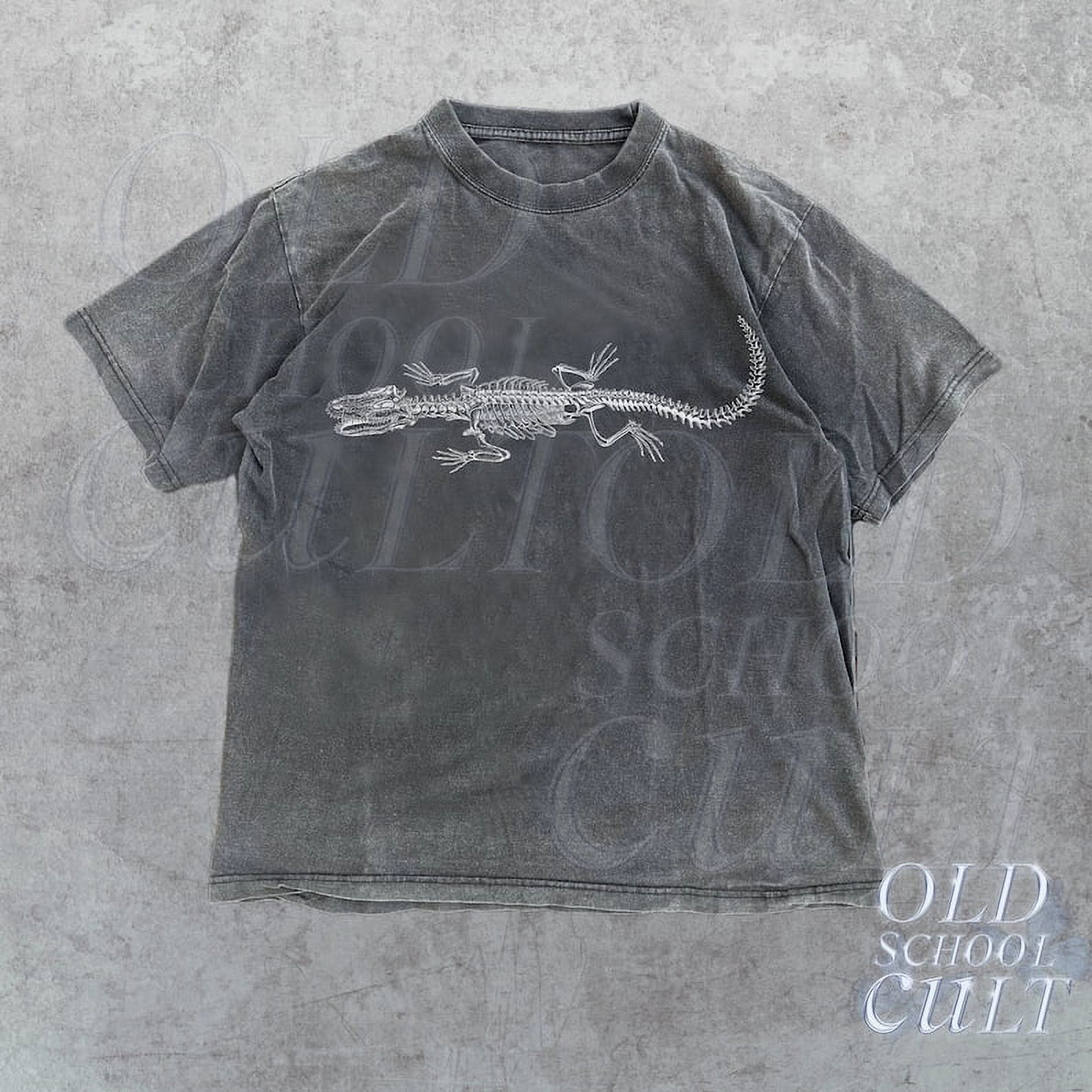 Crocodile Skeleton Vintage 90S Tattoo Style Tshirt, Retro Crocodile ...