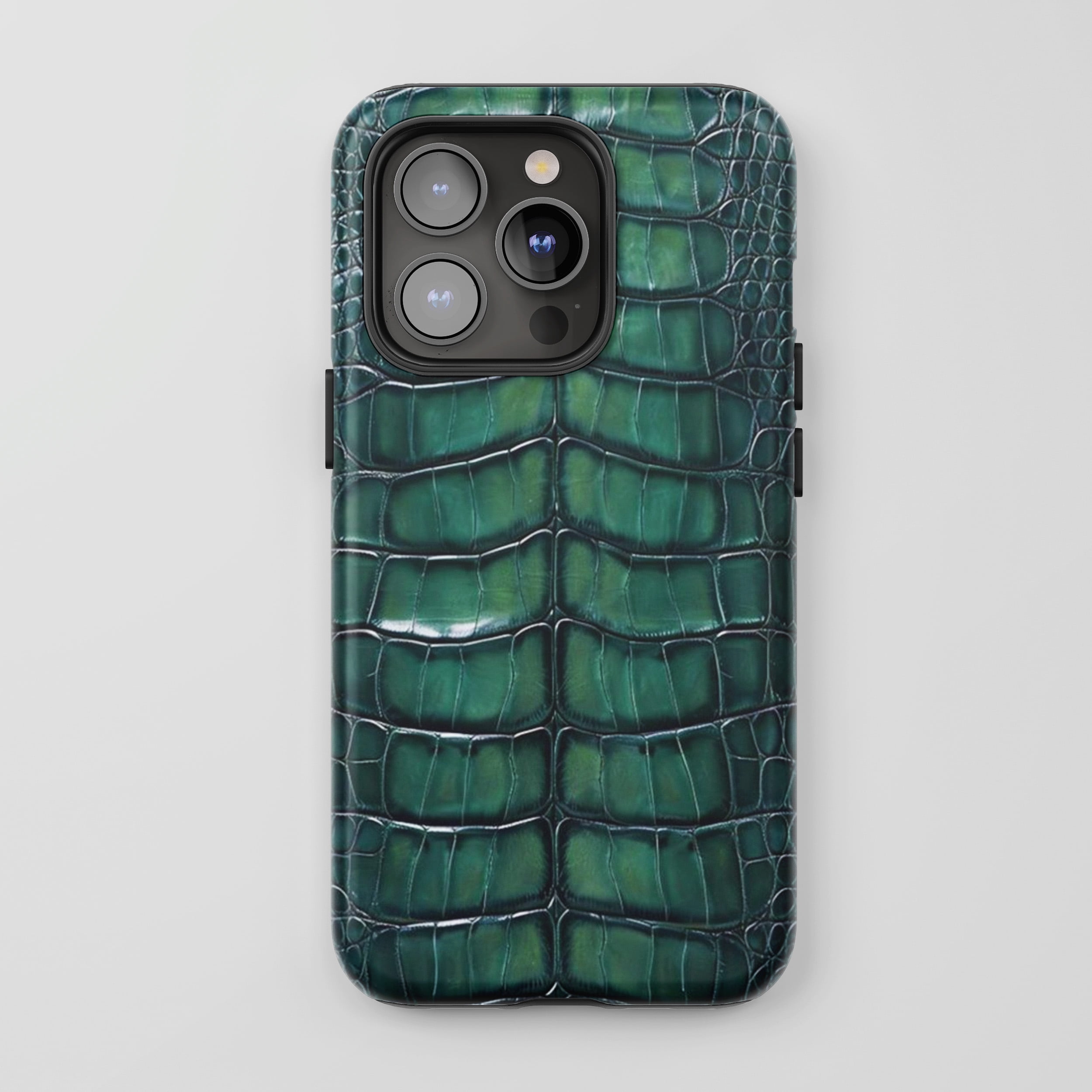 Crocodile Skin For iPhone Phone Case Luxury Design Emerald Green Finish ...