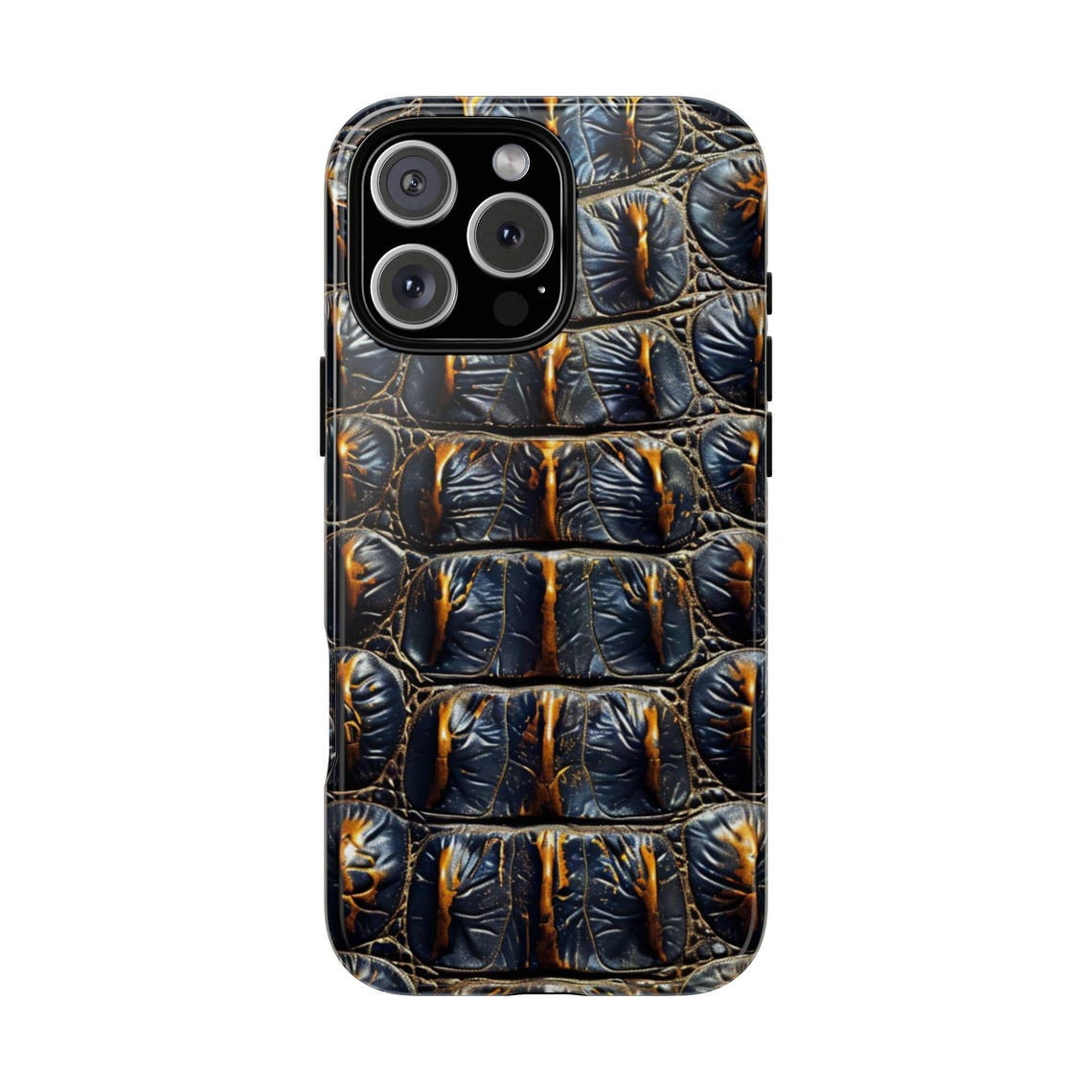 Crocodile Skin Texture Dark Gray Scaled Pattern Design Case with iPhone ...