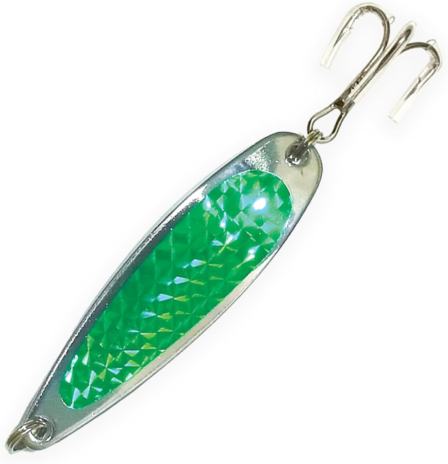Crocodile Spoon Fishing Lures 1oz, 12 Pcs Chrome Plated with Green ...