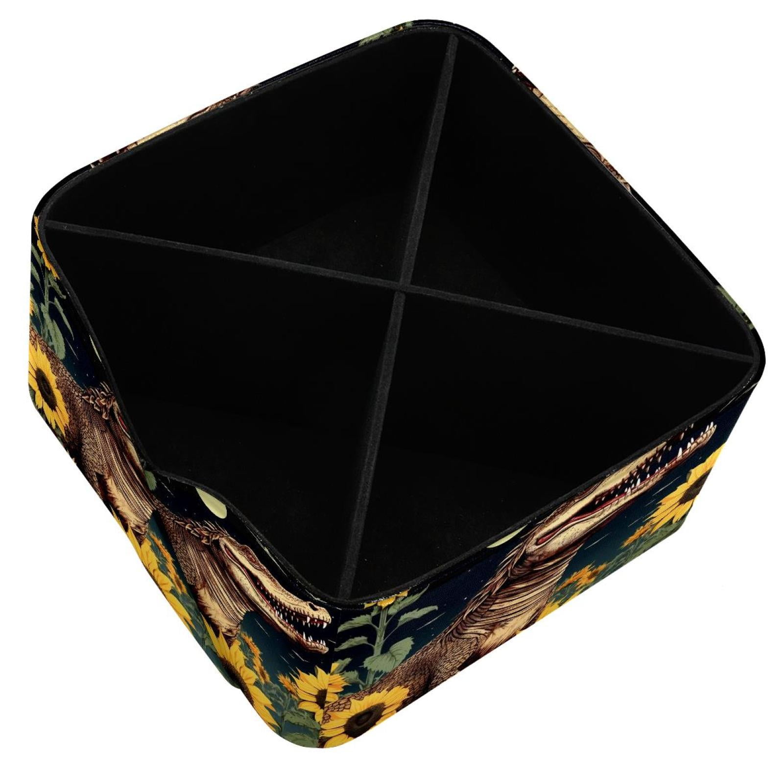 Crocodile Square Pencil Case with 4 Compartments, Removable Dividers ...