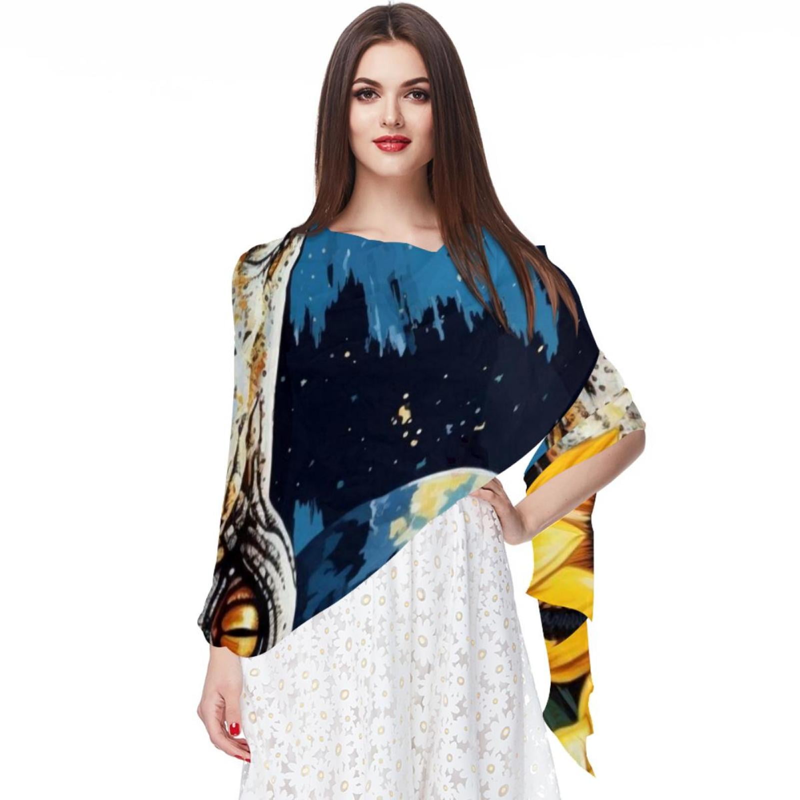 Crocodile Starry Sky Sunflower Beautiful Translucent Chiffon Yarn Hair ...