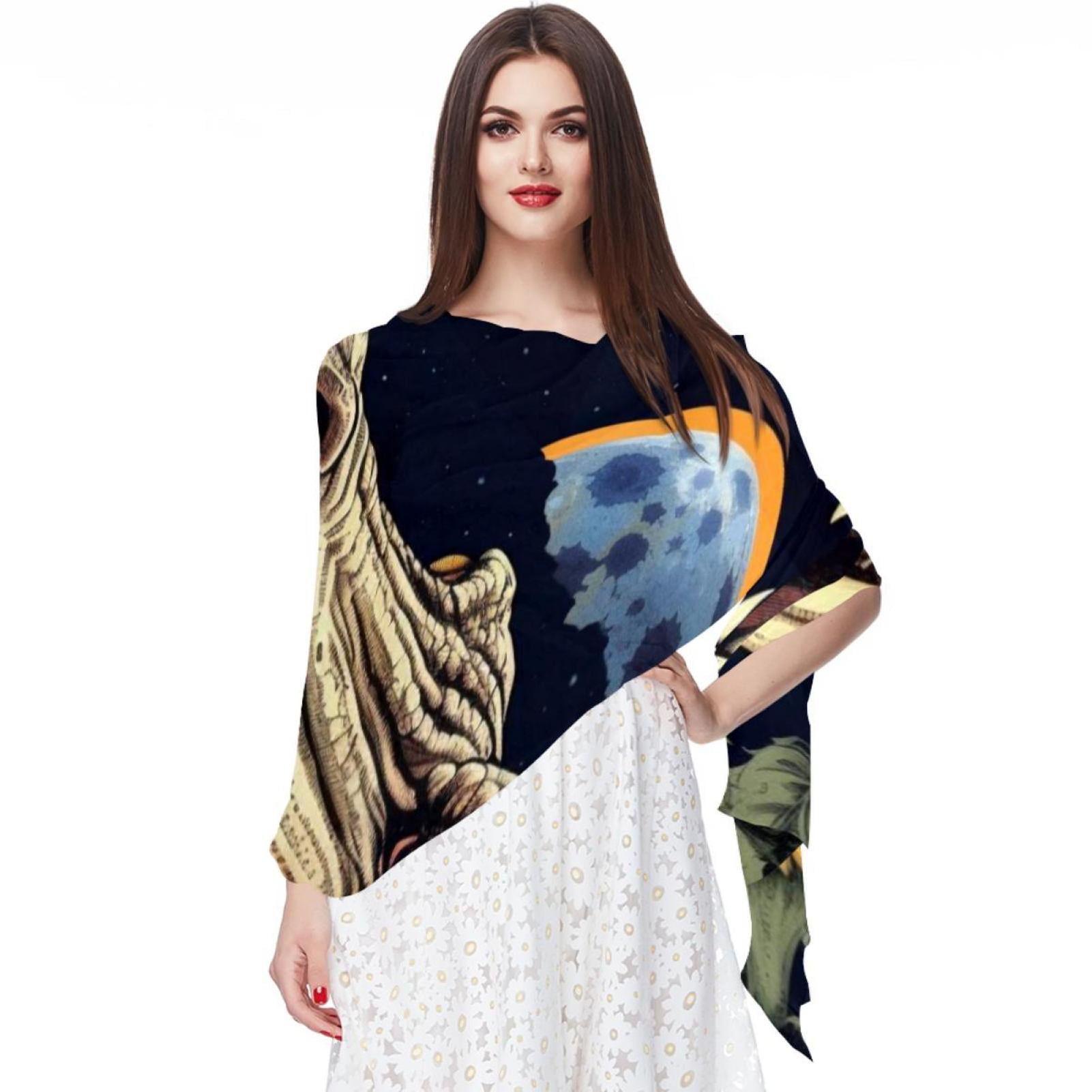 Crocodile Starry Sky Sunflower Elegant Translucent Chiffon Hair Scarf ...