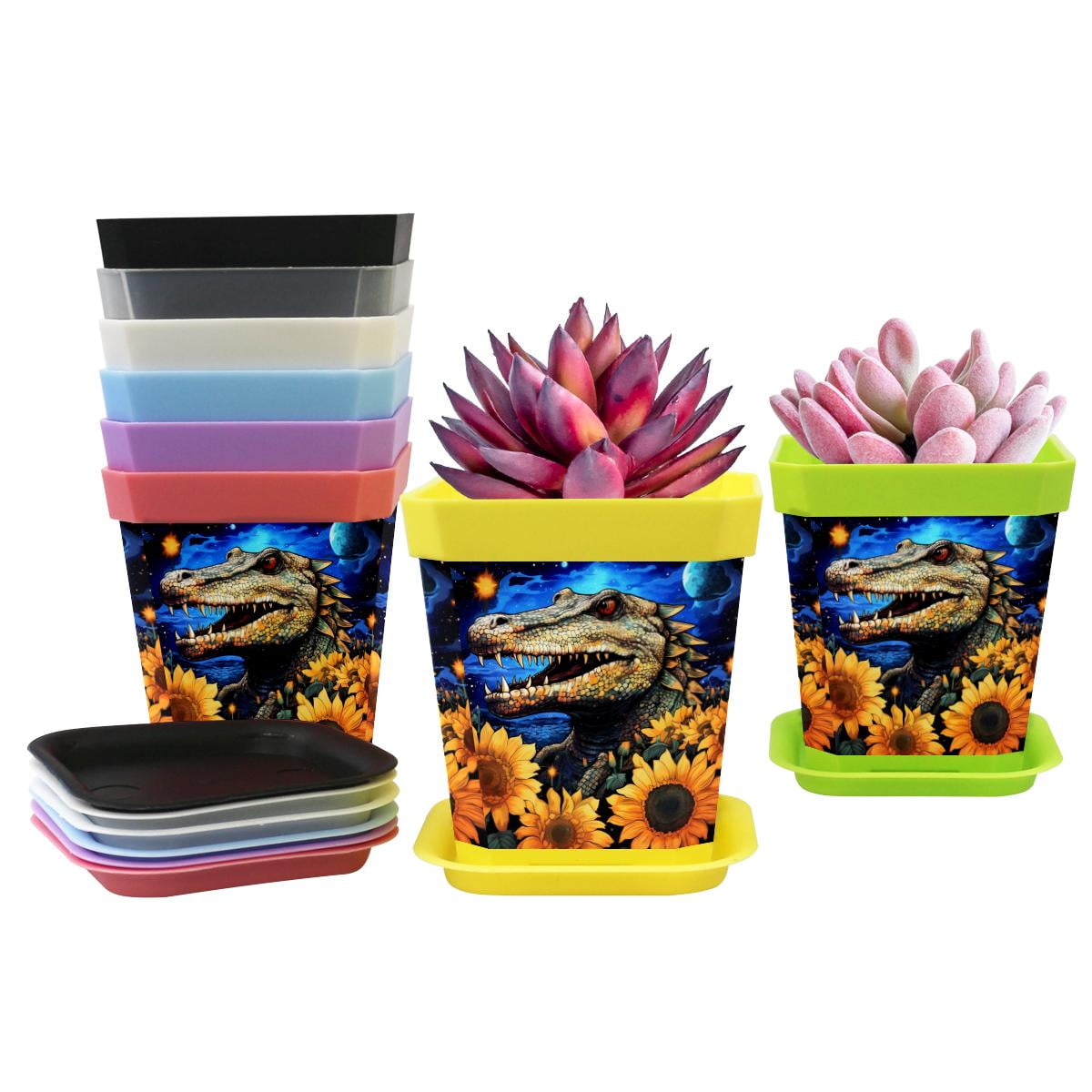 Crocodile Starry Sunflower Caribbean Planter 8PCS - Lightweight Indoor ...