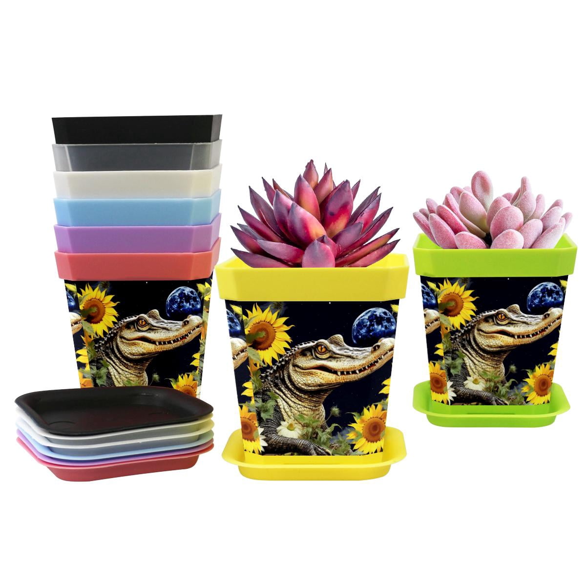 Crocodile Starry Sunflower Caribbean Planter 8PCS - Lightweight Indoor ...