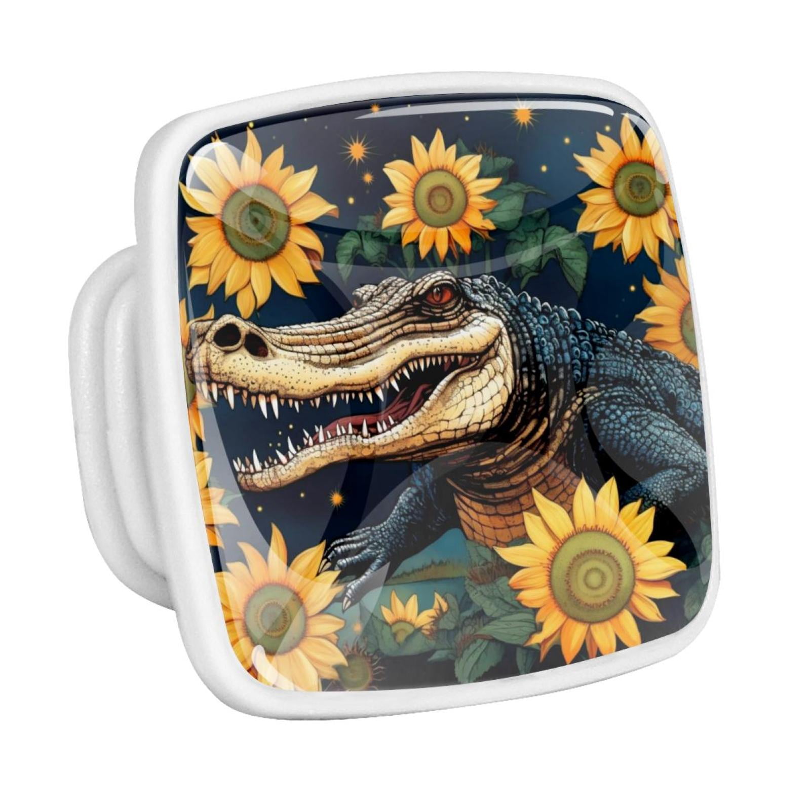 Crocodile Starry Sunflower Fluorescent Drawer Pulls with Screws Square ...