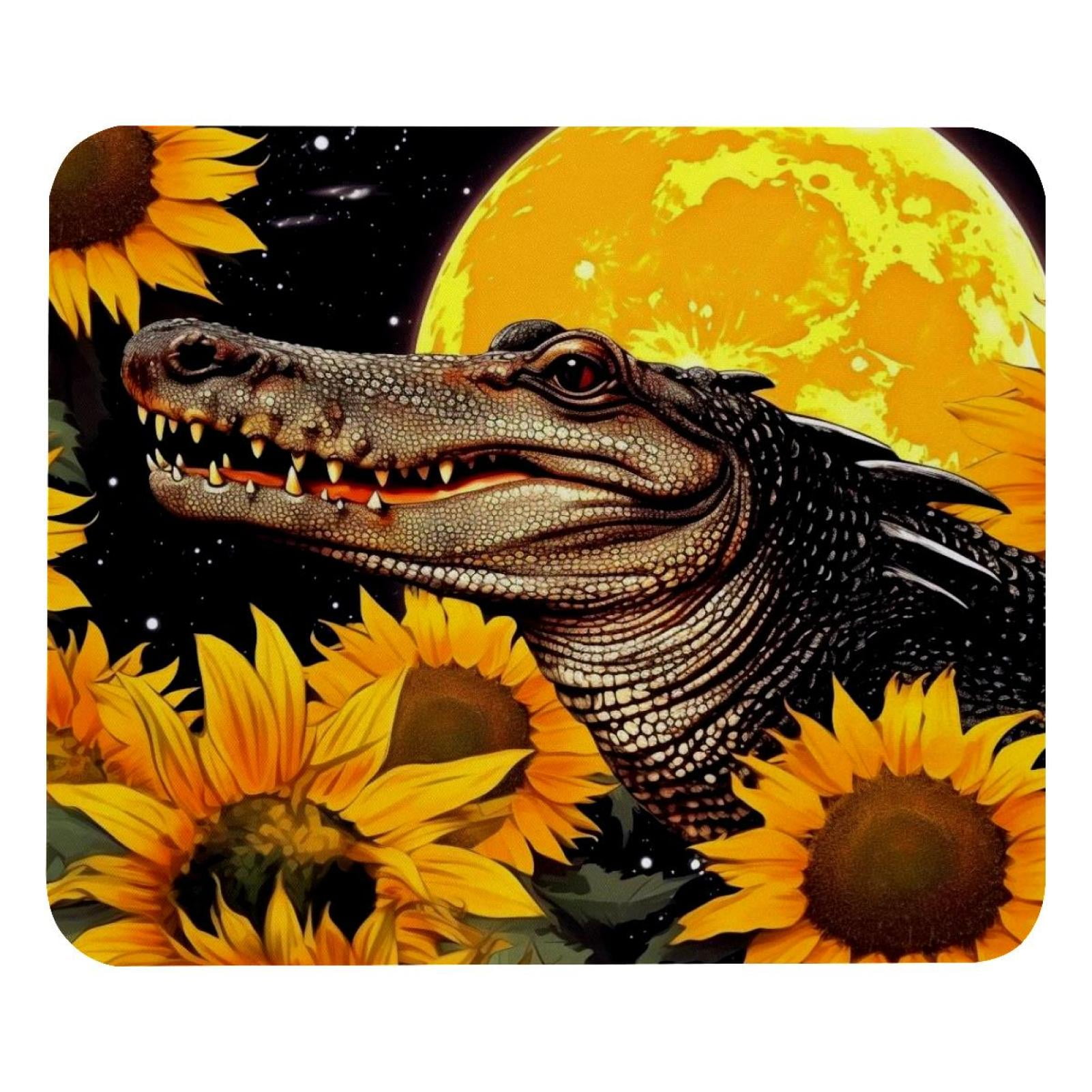 Crocodile Starry Sunflower Mouse Pad for Wireless Mouse Home Office ...