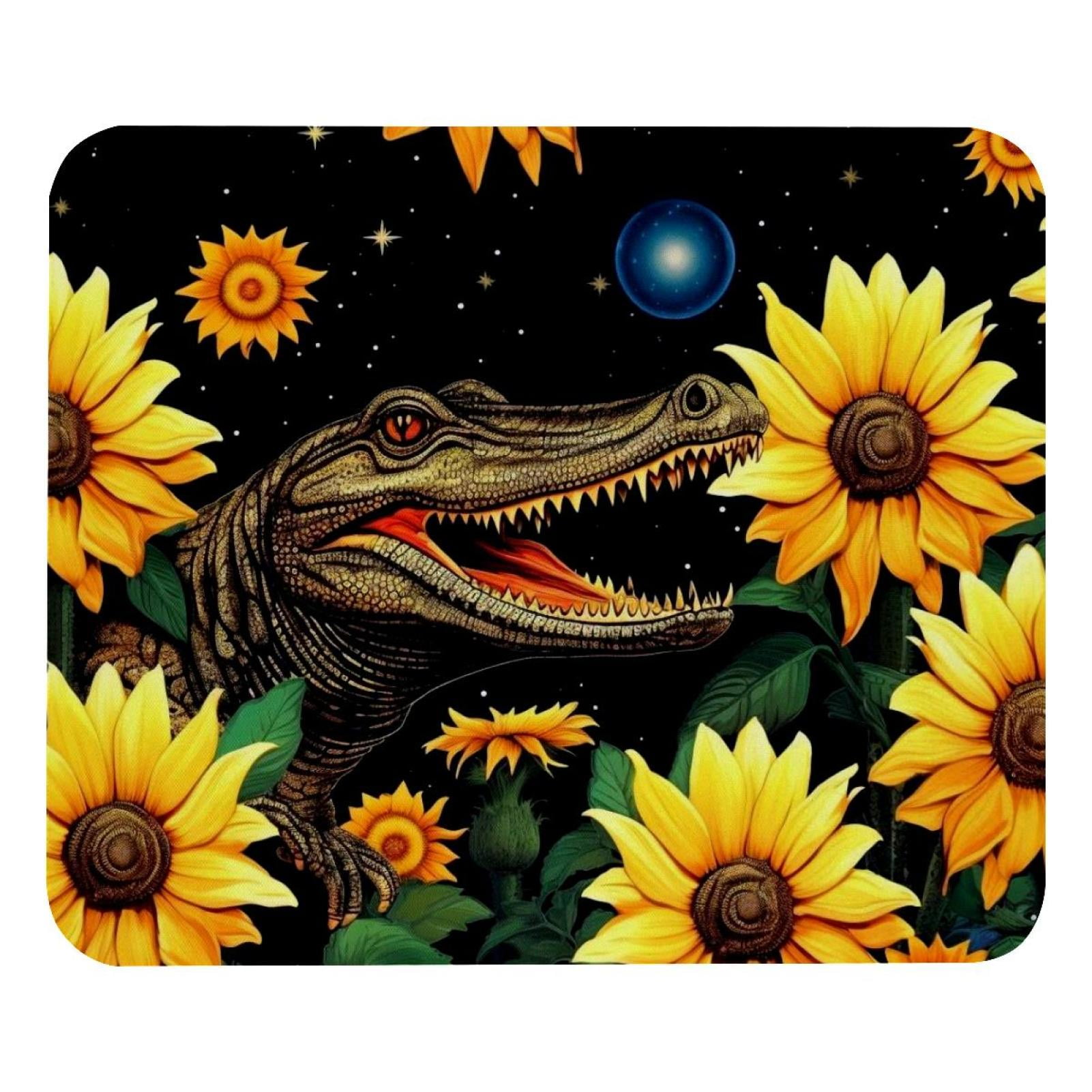 Crocodile Starry Sunflower Mouse Pad for Wireless Mouse Home Office ...